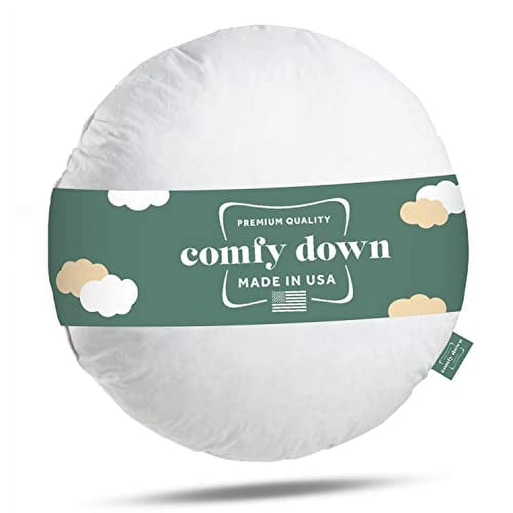 ComfyDown Down and Feather Diameter Round Decorative Pillow Insert ...