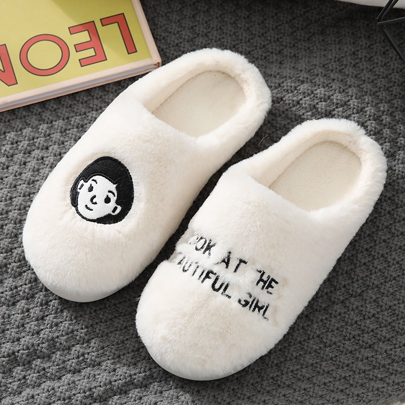 ComfyHome Thick-Soled Cotton Slippers for Women and Men - Non-Slip ...