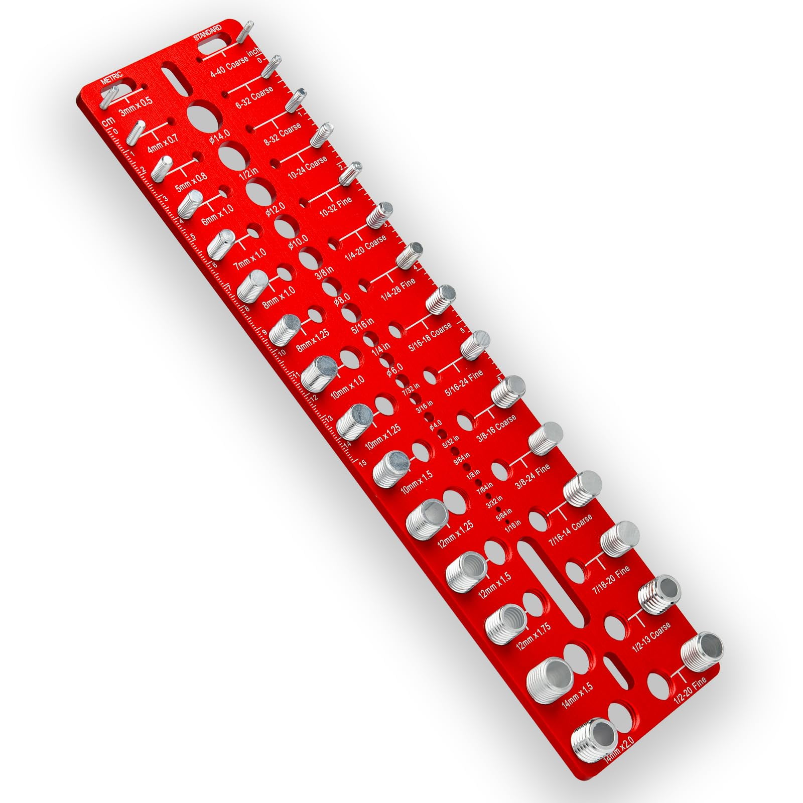 Comfylichi 30 Nut and Bolt Thread Checker, Bolt Size Finder with 19 ...