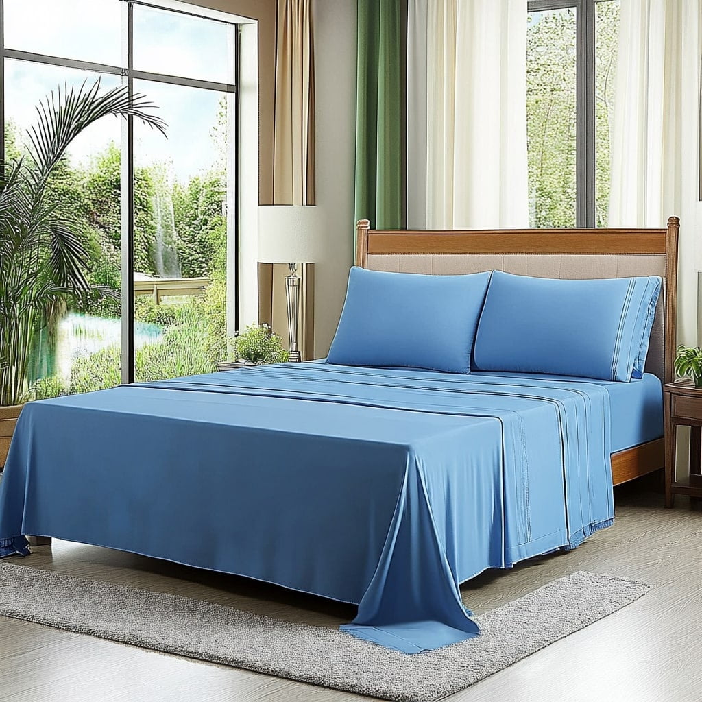 Comfylife Bamboo Derived Rayon Bed Sheet Set ,Deep Pockets, Moisture ...