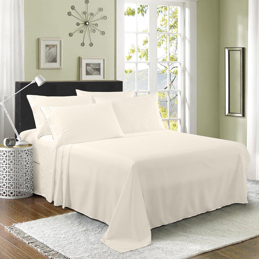 Comfylife Luxury 1800 Series Bamboo Derived Rayon Bed Sheet Set, Deep ...
