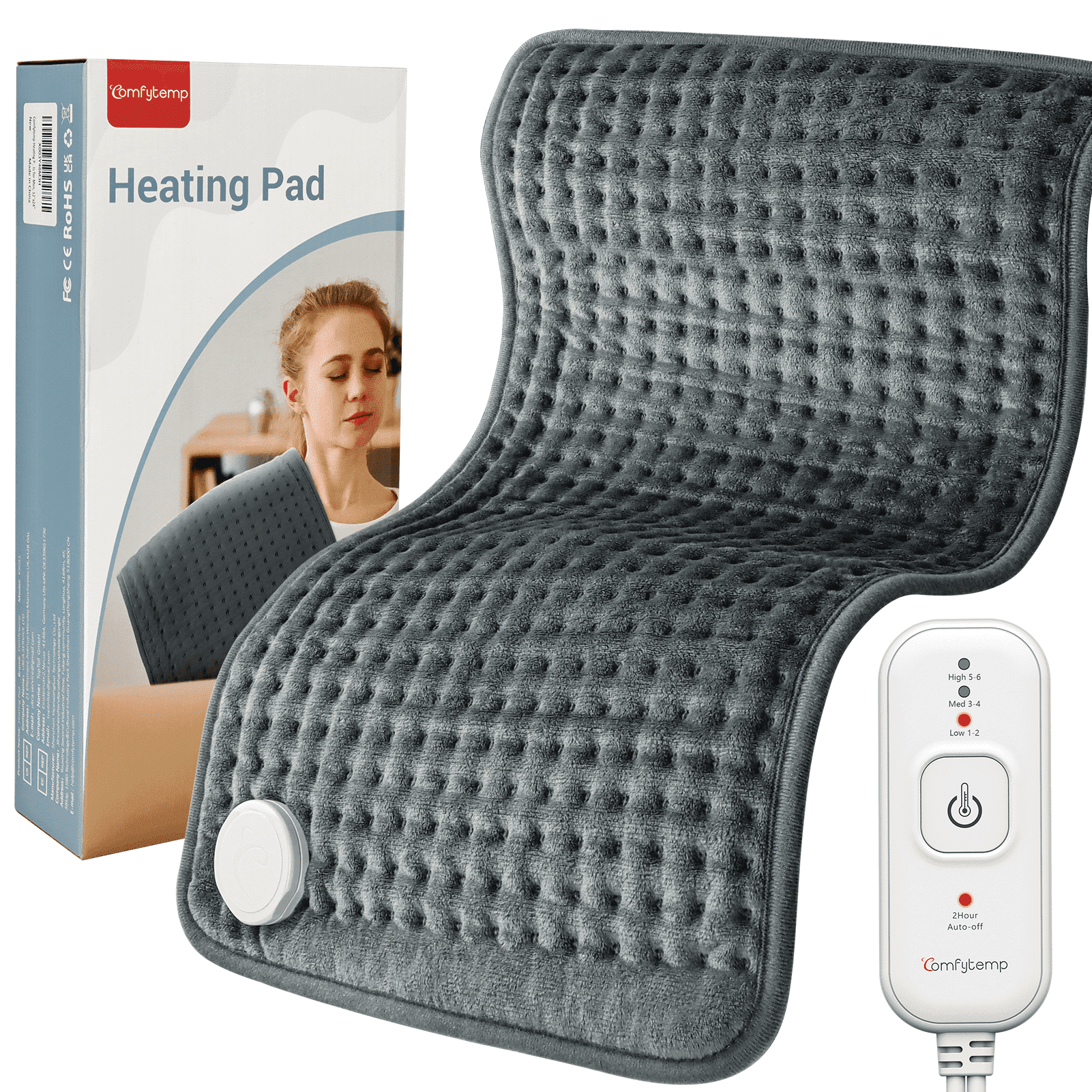 Comfytemp Adjustable Electric Heating Pad for Back, Shoulder Pain ...