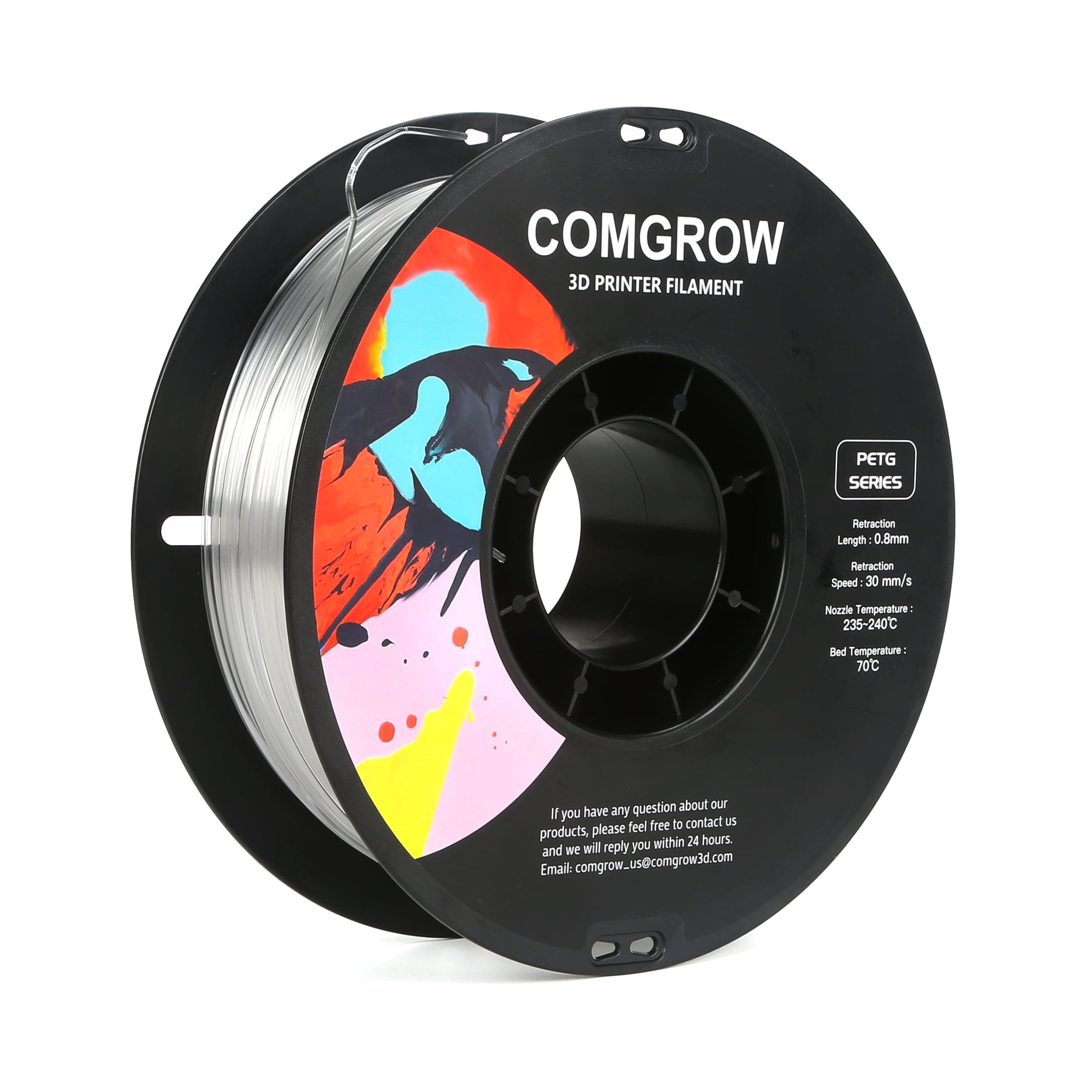 Comgrow PETG 3D Printer Filament-3D Printer Material 1.75mm Dimensional ...