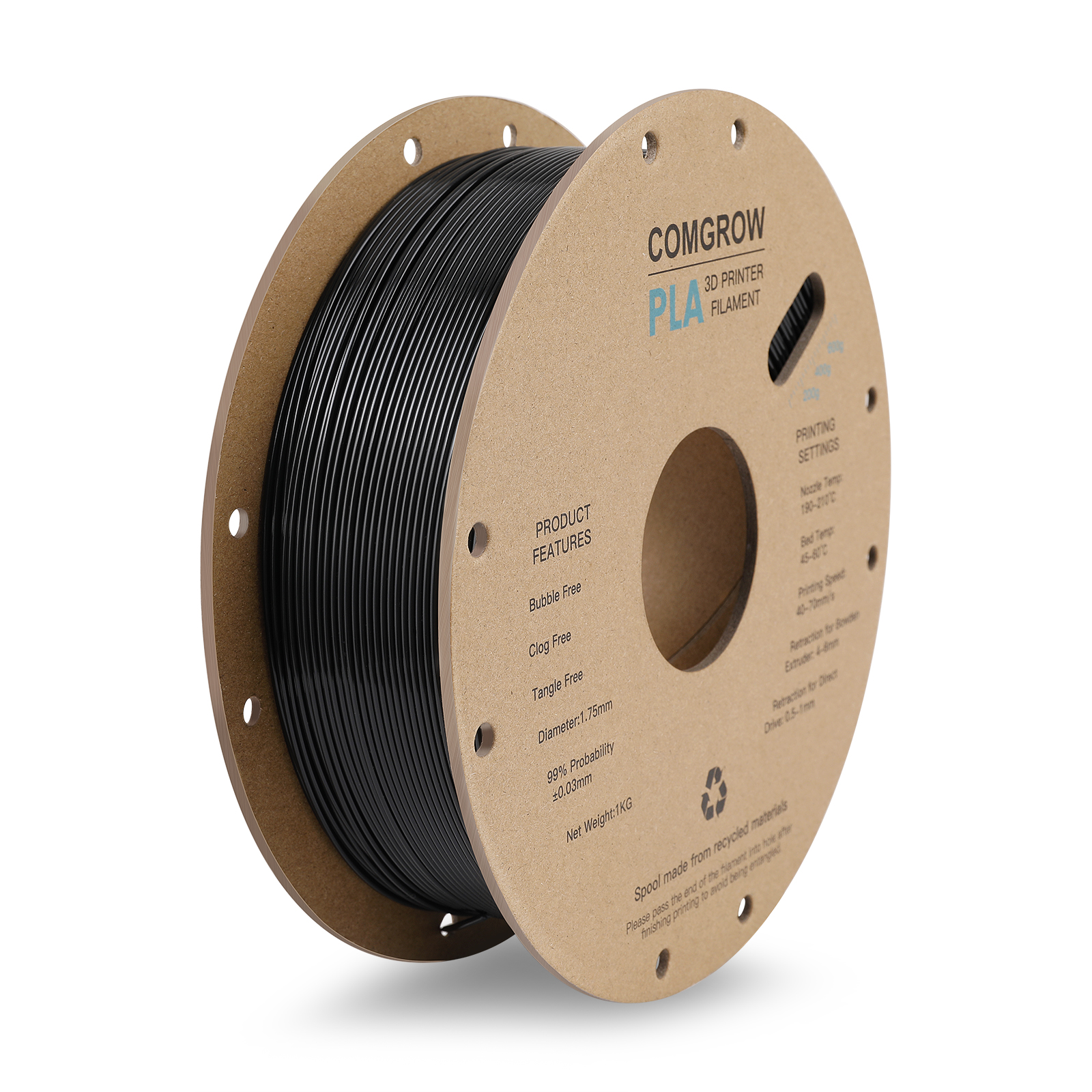 FoxSmart CLEAR 1.75mm PLA 3D Printer Filament, 1kg Spool (Clear ...