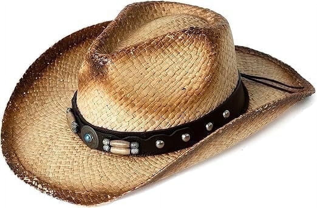 Comhats Western Style Round Up Straw Cowboy Hat for Women Men Shapeable ...