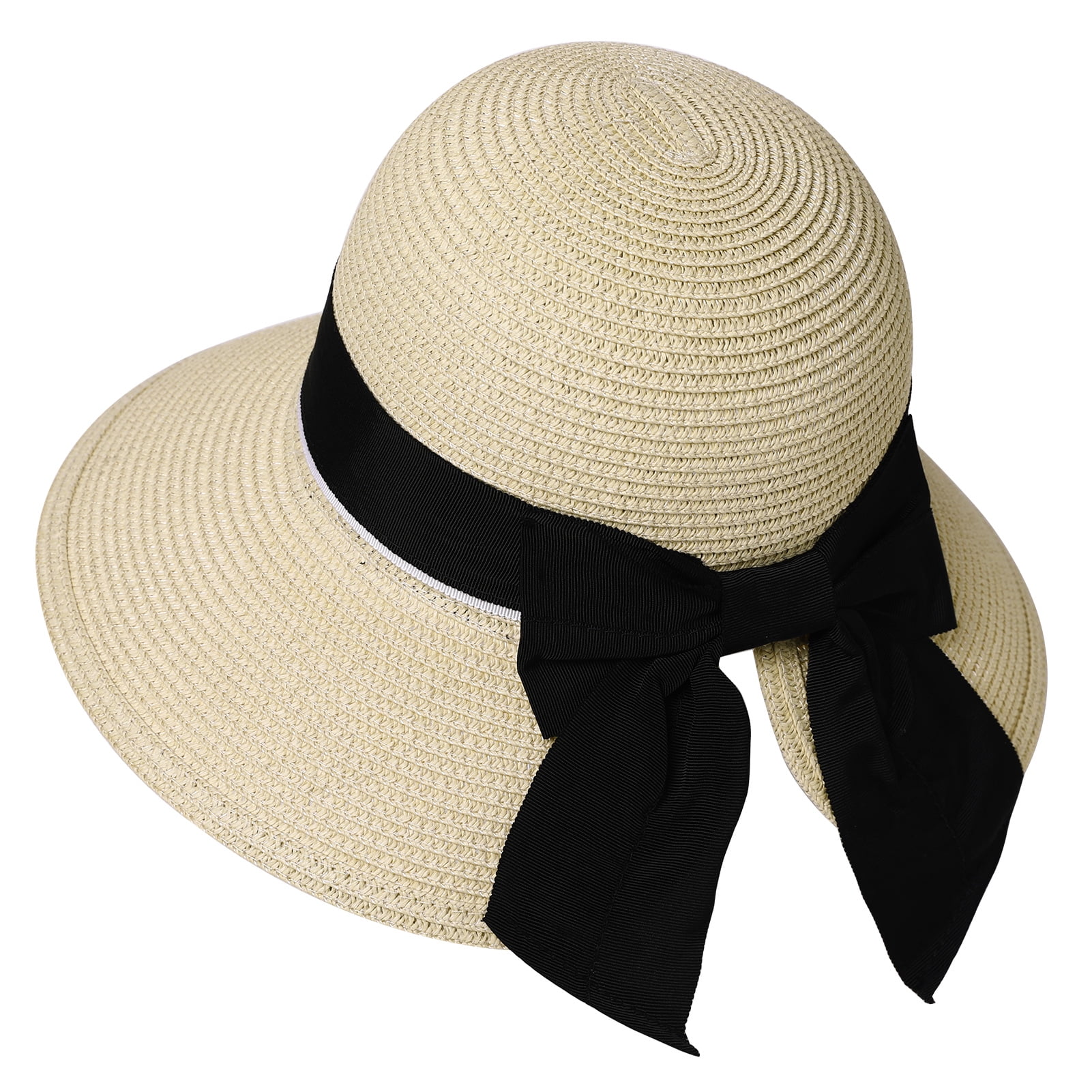 Comhats Women's Straw Sun Hat, UV Protection, Wide Brim, Foldable ...