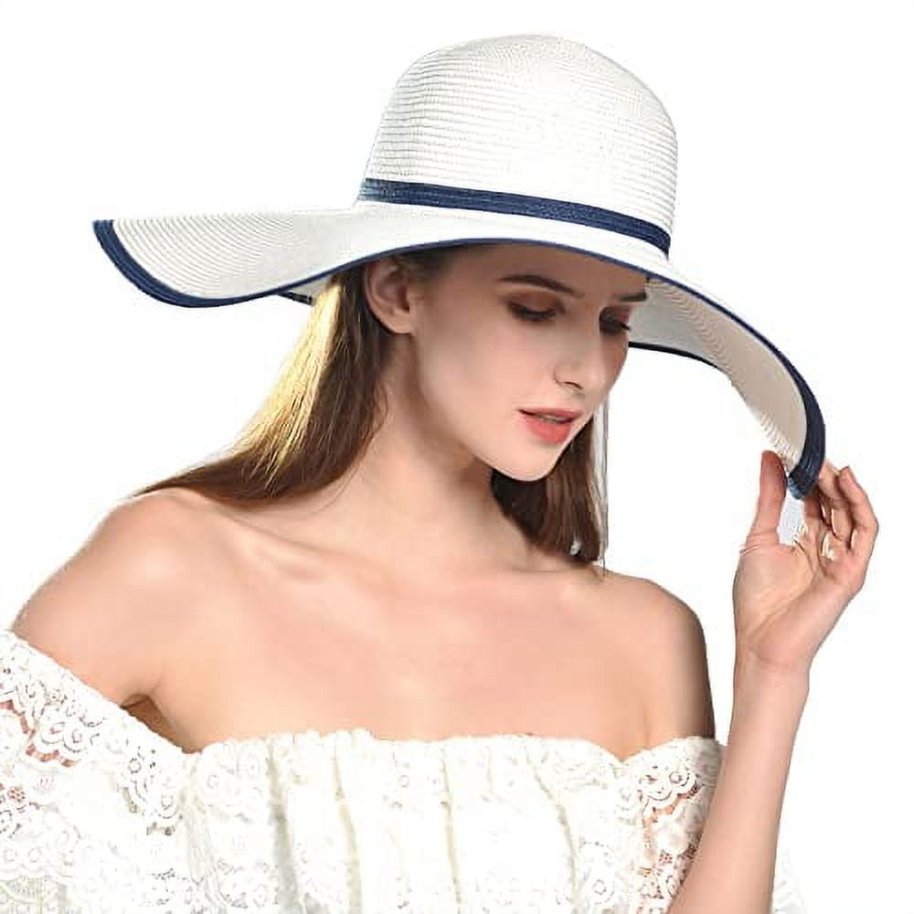 Comhats Summer Beach Sun Hat for Women Wide Brim Foldable UPF 50+ UV ...