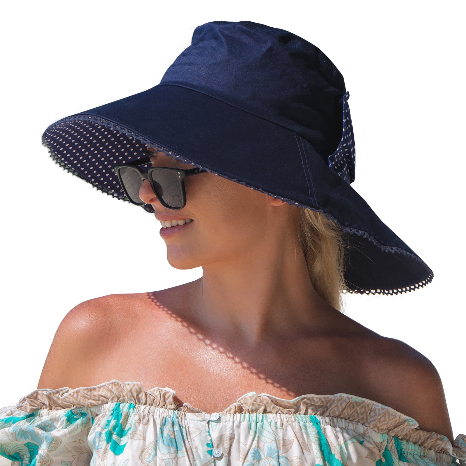Comhats Women's UPF 50+ Packable Sun Hat with Neck Flap, Cotton Safari ...