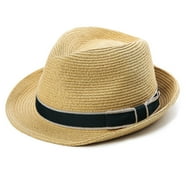 Yorcoten Summer Straw Beach Fedora Hat for Women Men Sun Panama Short ...