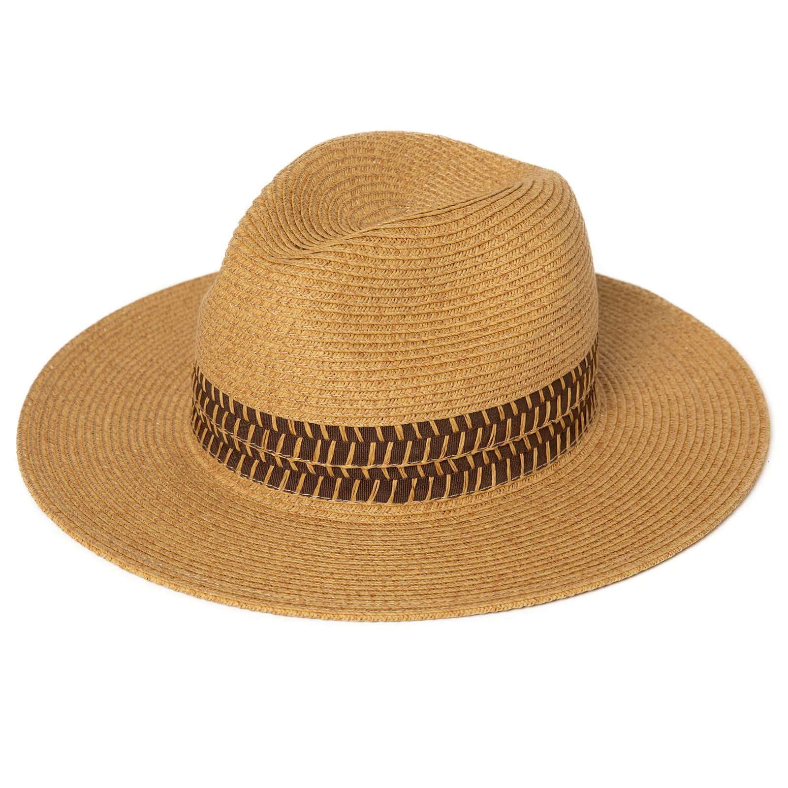 Comhats Women Straw Sun Fedora Hat for Women,Packable Beach Hat Wide ...