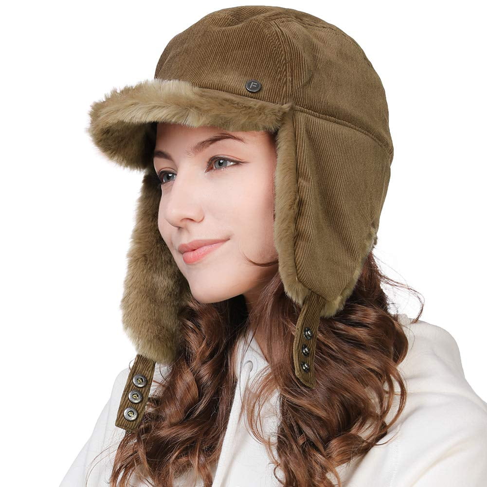 Comhats Womens Winter Fitted Corduroy Earflap Dad Large Head Elmer Fudd ...