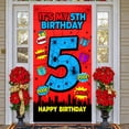 Comic 5th Birthday Banner Red & Blue Color Scheme Superhero Birthday ...