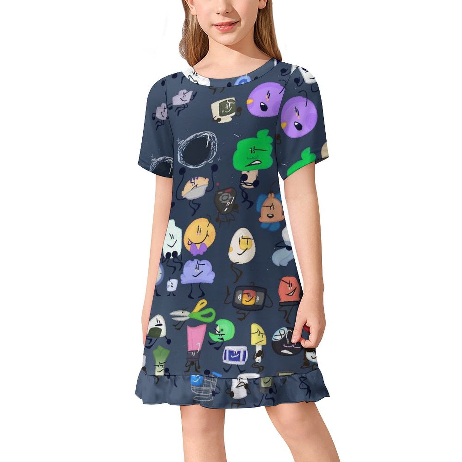 Comic BFDI Battle For Dream Island Children's Short Sleeved Dress 3D ...