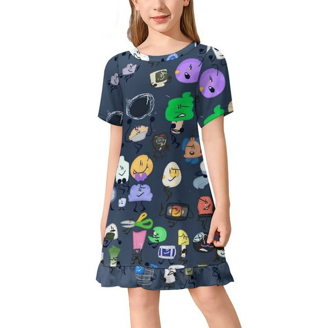 Comic BFDI Battle For Dream Island Children's Short Sleeved Dress 3D ...