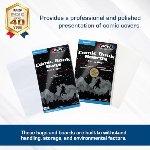 Comic Boards And Bags Combo | 100 Polypropylene Comic Bags & Backer ...