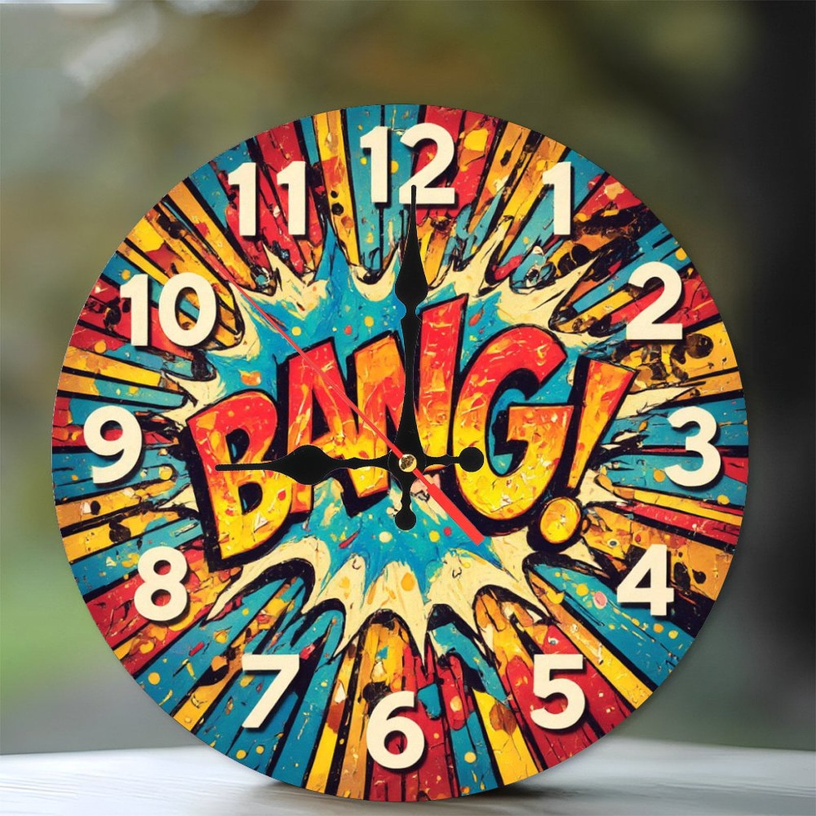 Comic Book Bang Wall Clock Pop Art Style Home Decor 10-Inch Silent ...