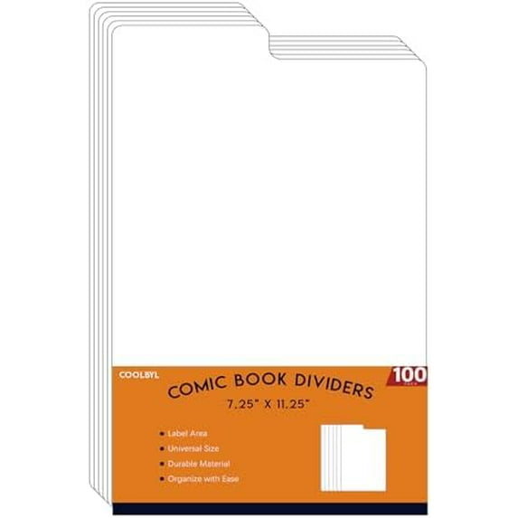 Comic Book Dividers 100ct – Premium Organizers for Comic Collections ...