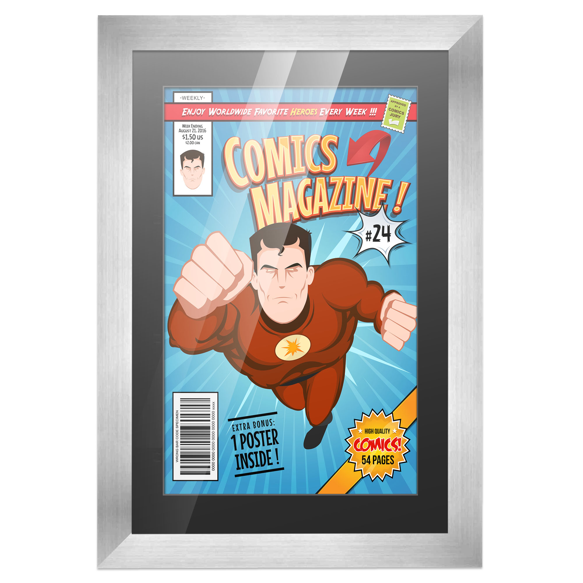 Comic Book Frame Wall Display with Mat for 1 Bronze Age Comic Published ...