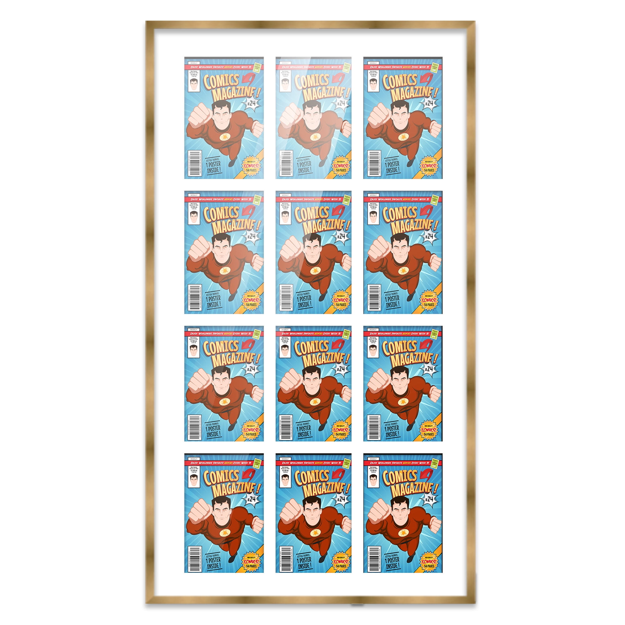 Comic Book Frame with Mat for 12 Silver Age Comics Published Between ...