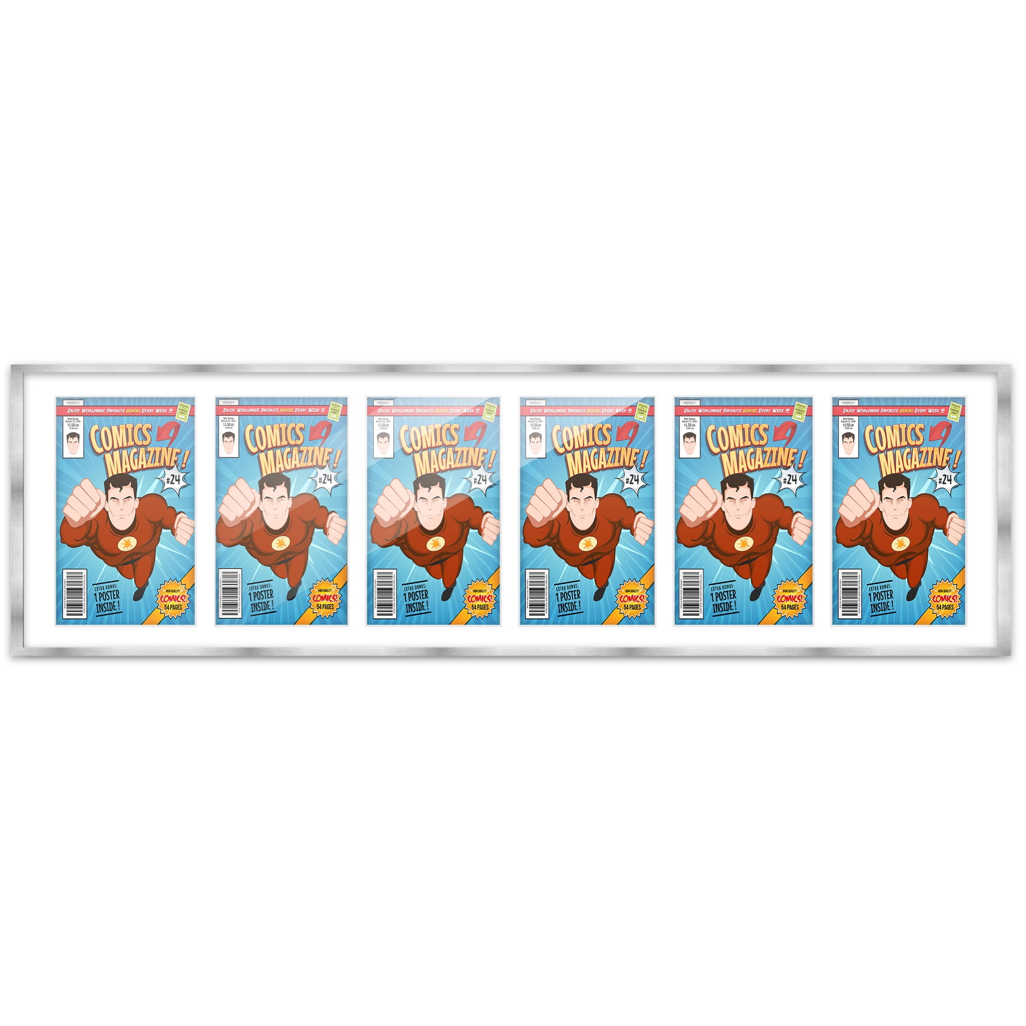 Comic Book Frame Wall Display with Mat for 6 Golden Age Comics ...