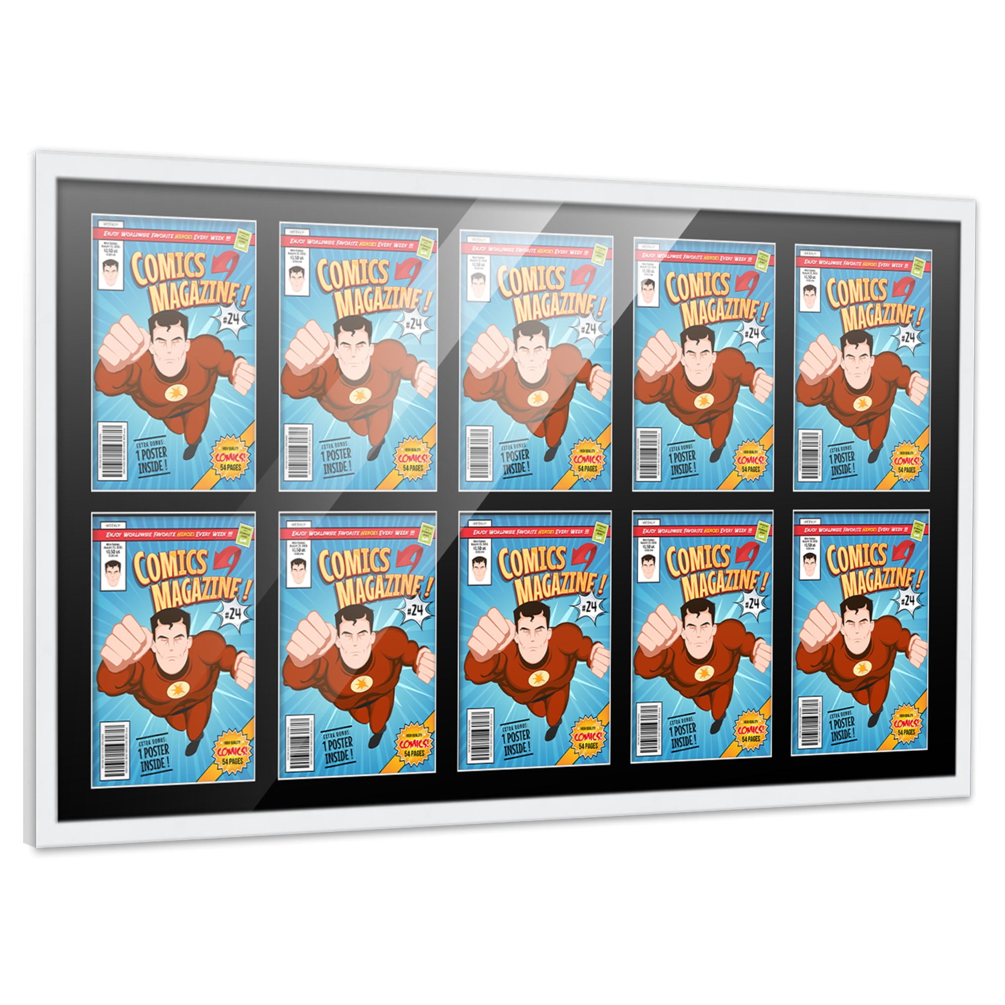 Comic Book Frame with Mat for 10 Silver Age Comics Published 1956-1970 ...