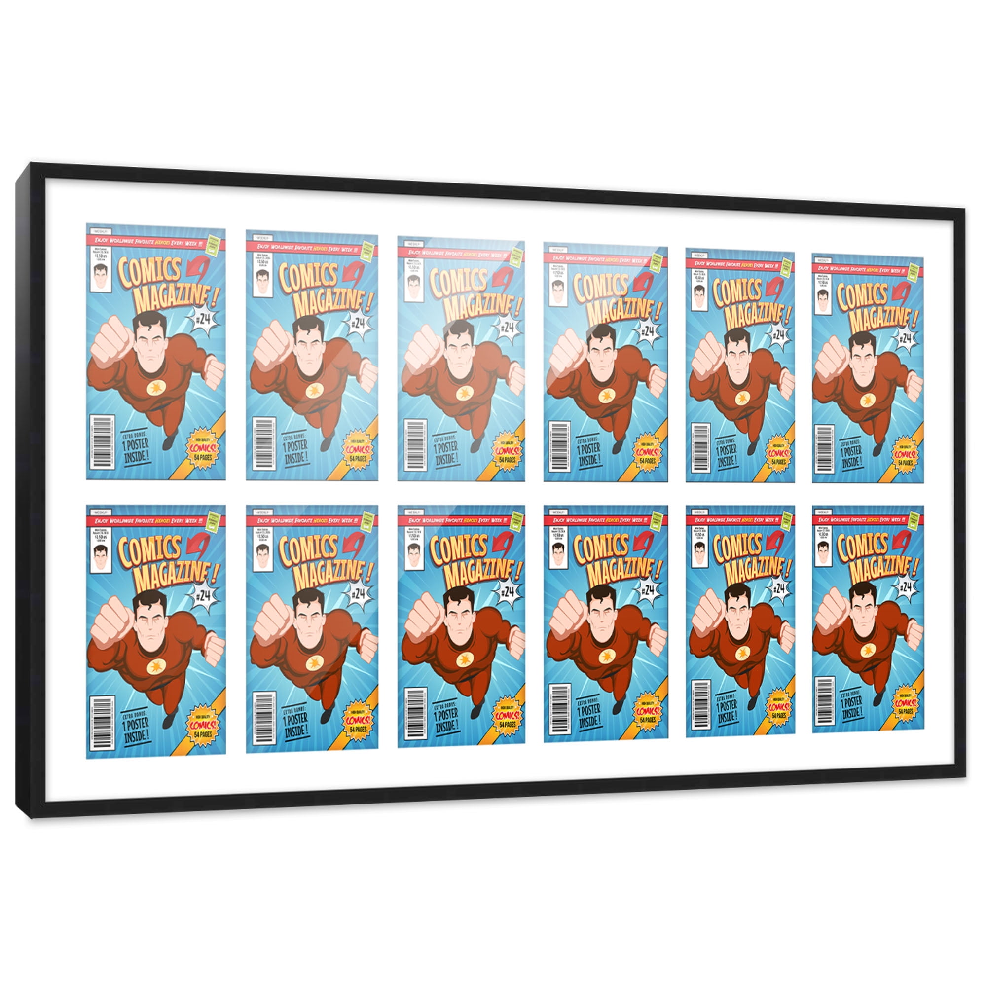 Comic Book Frame with Mat for 12 Bronze Age Comics Published Between ...