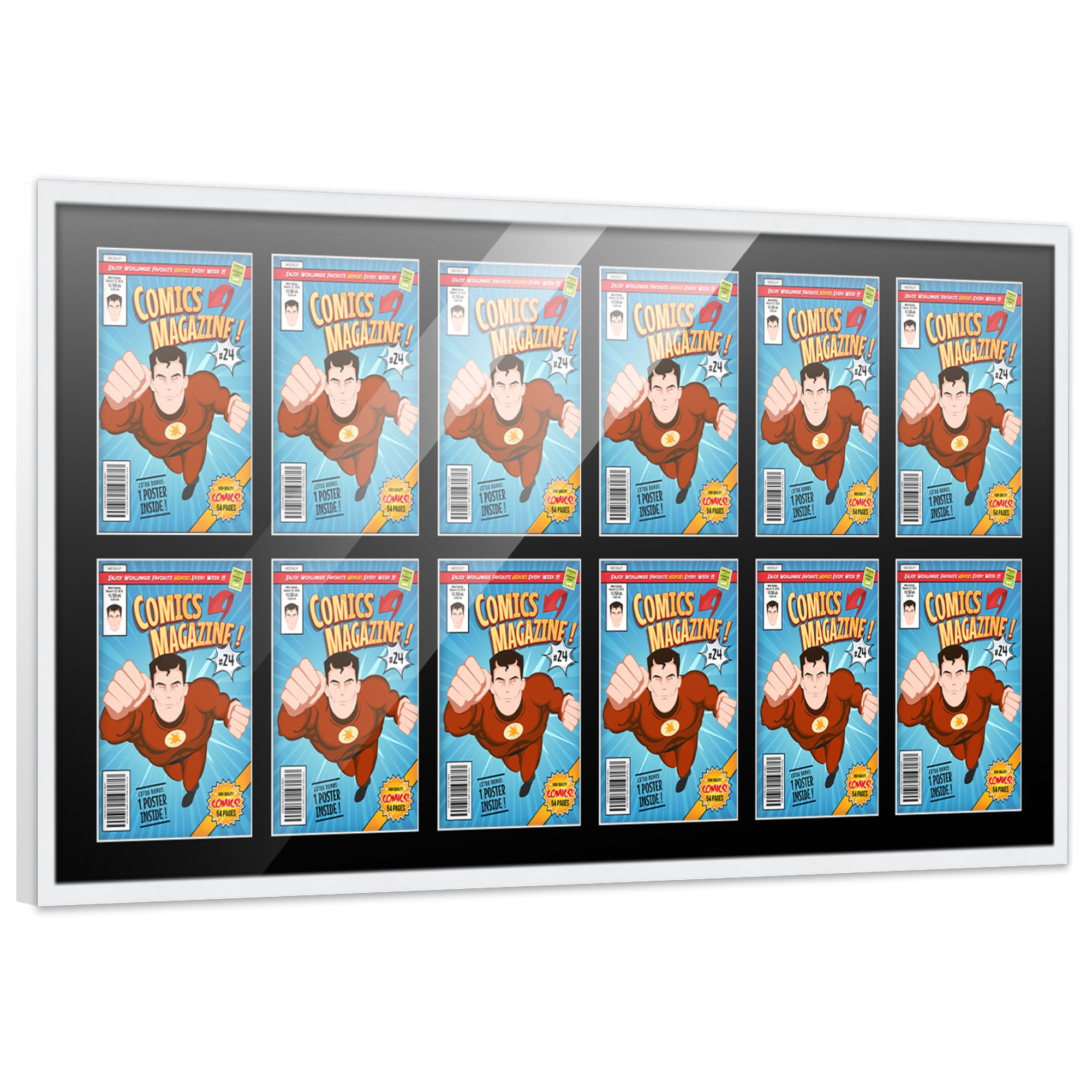 Comic Book Frame with Mat for 12 Golden Age Comics Published 1938-1956 ...