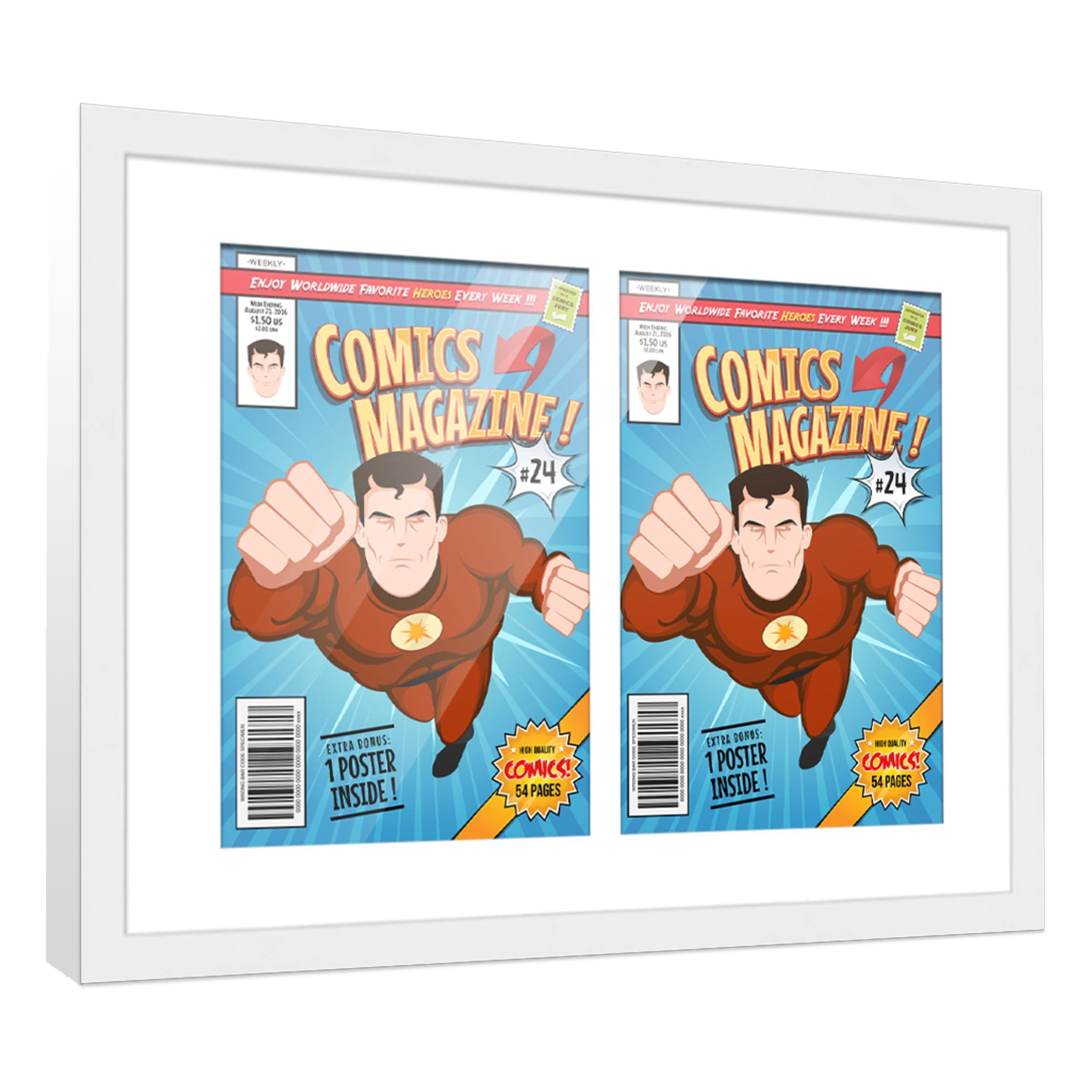 Comic Book Frame with Mat for 2 Golden Age Comics Published 1938-1956 ...