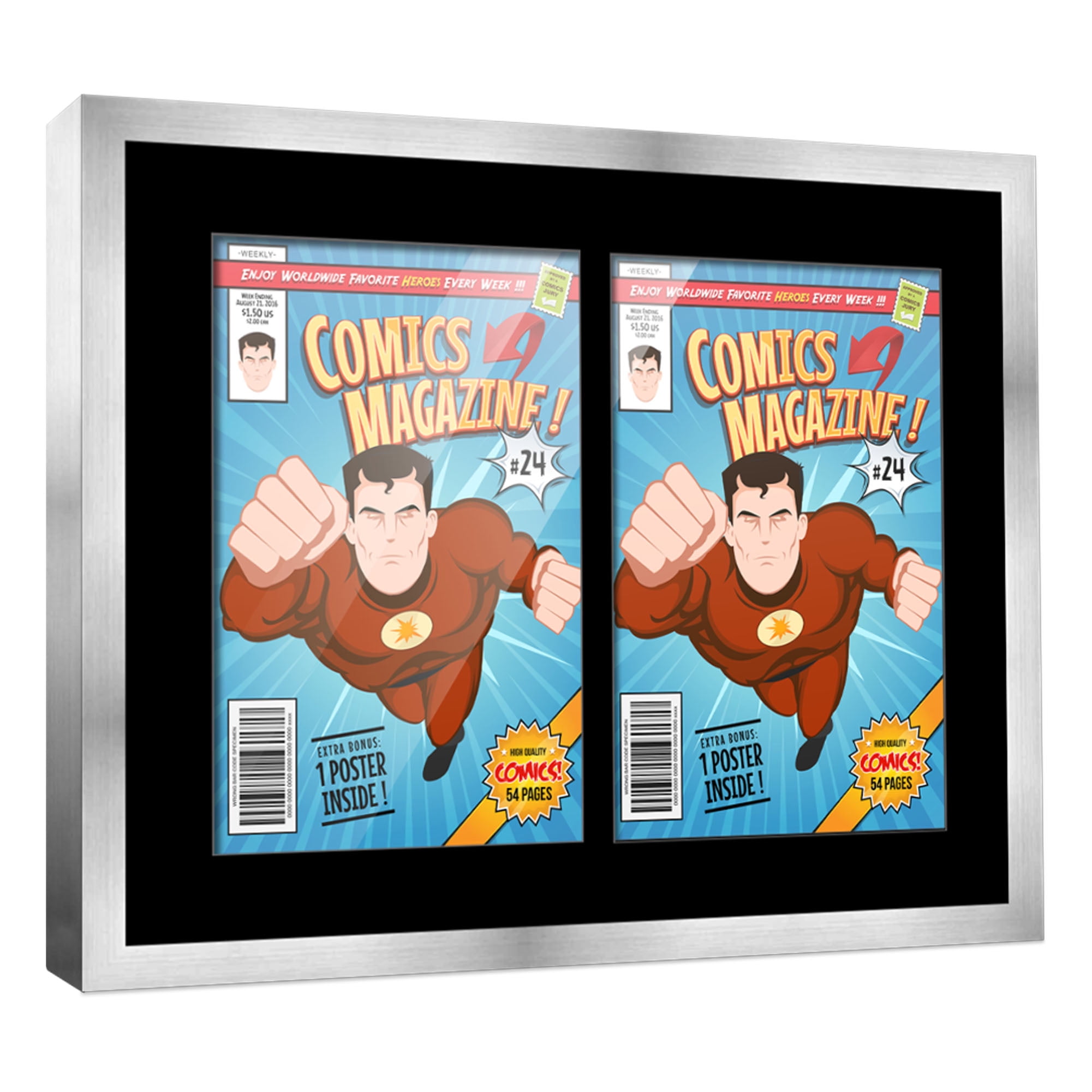 Comic Book Frame with Mat for 2 Silver Age Comics Published 1956-1970 ...