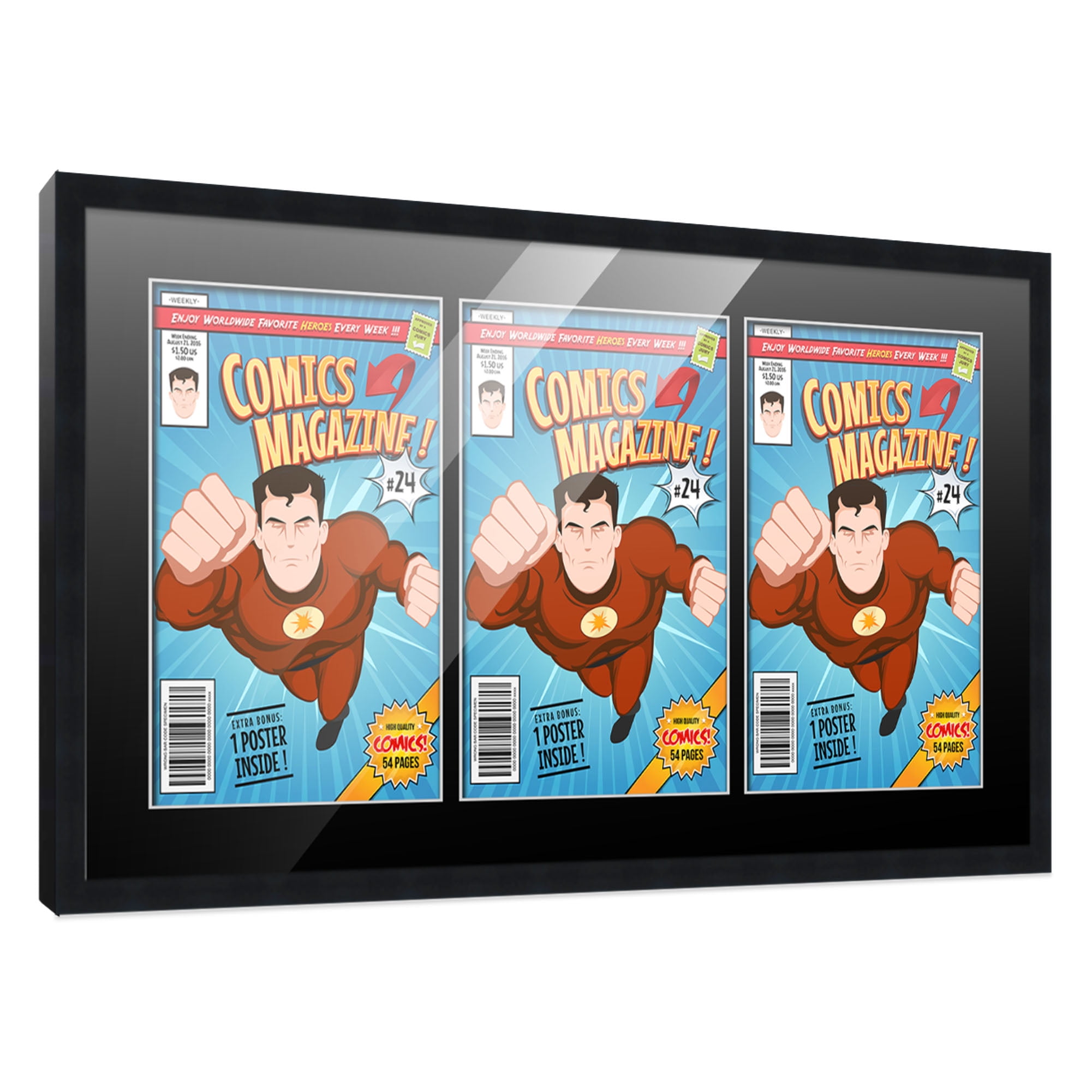 Comic Book Frame with Mat for 3 Silver Age Comics Published 1956-1970 ...