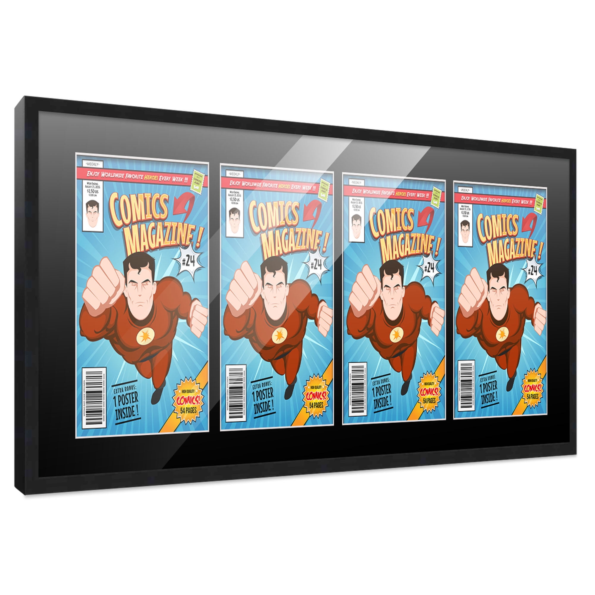 Comic Book Frame with Mat for 4 Current Era Comics Published After 1985 ...