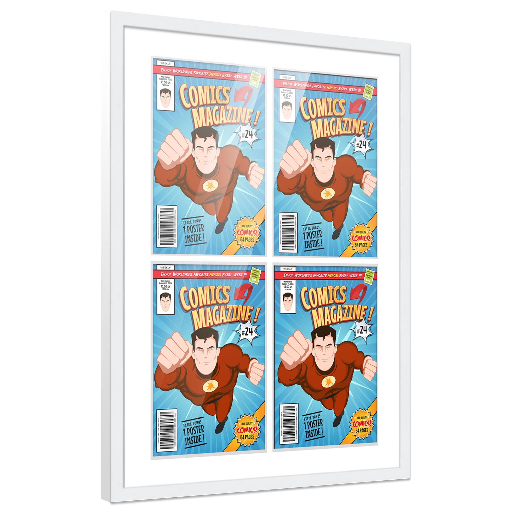Comic Book Frame with Mat for 4 Current Era Comics Published After 1985 ...