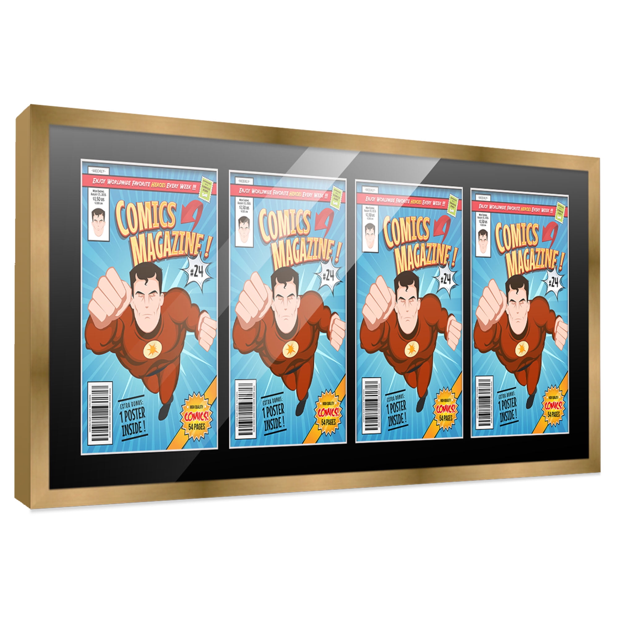 Comic Book Frame with Mat for 4 Golden Age Comics Published 1938-1956 ...