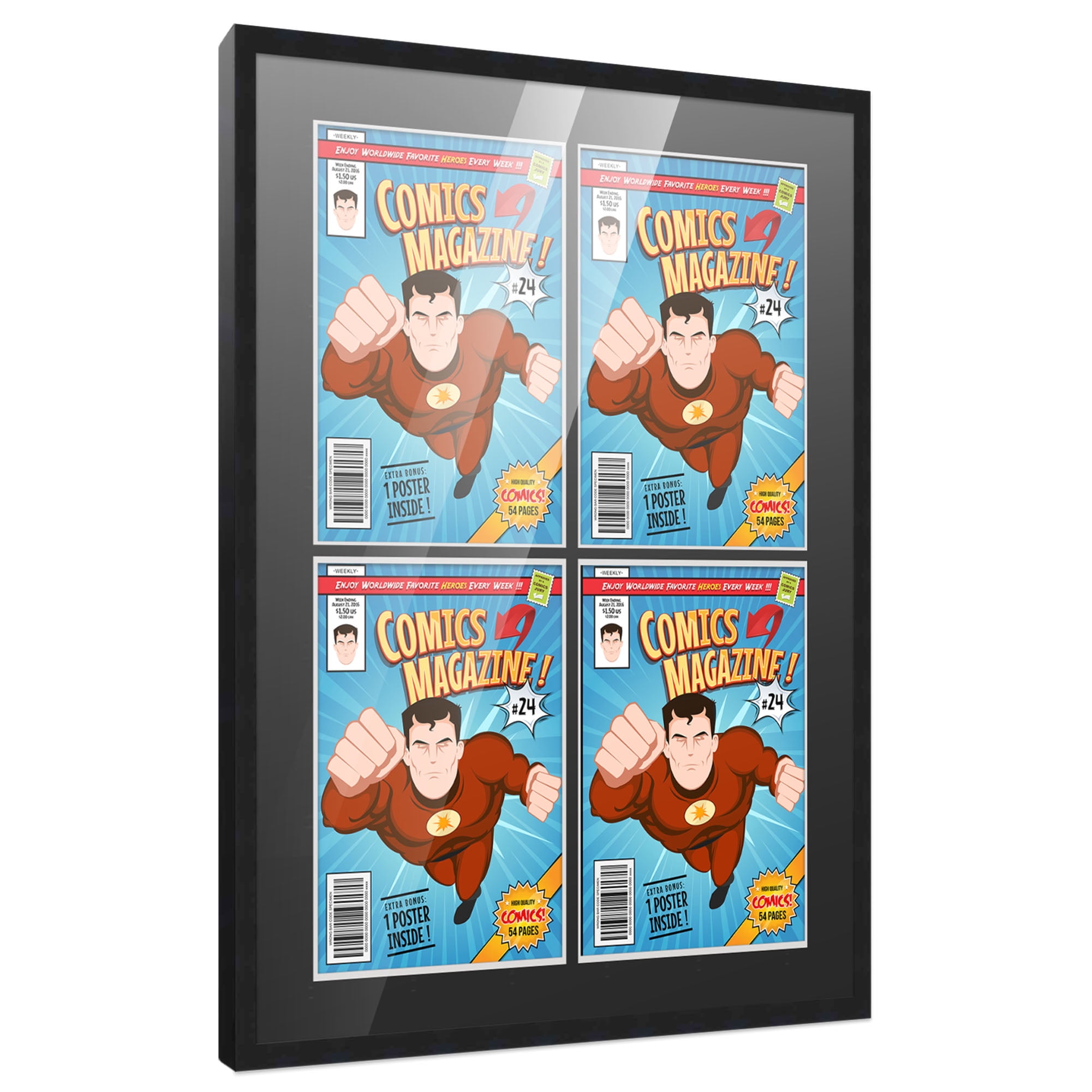 Comic Book Frame with Mat for 4 Silver Age Comics Published 1956-1970 ...