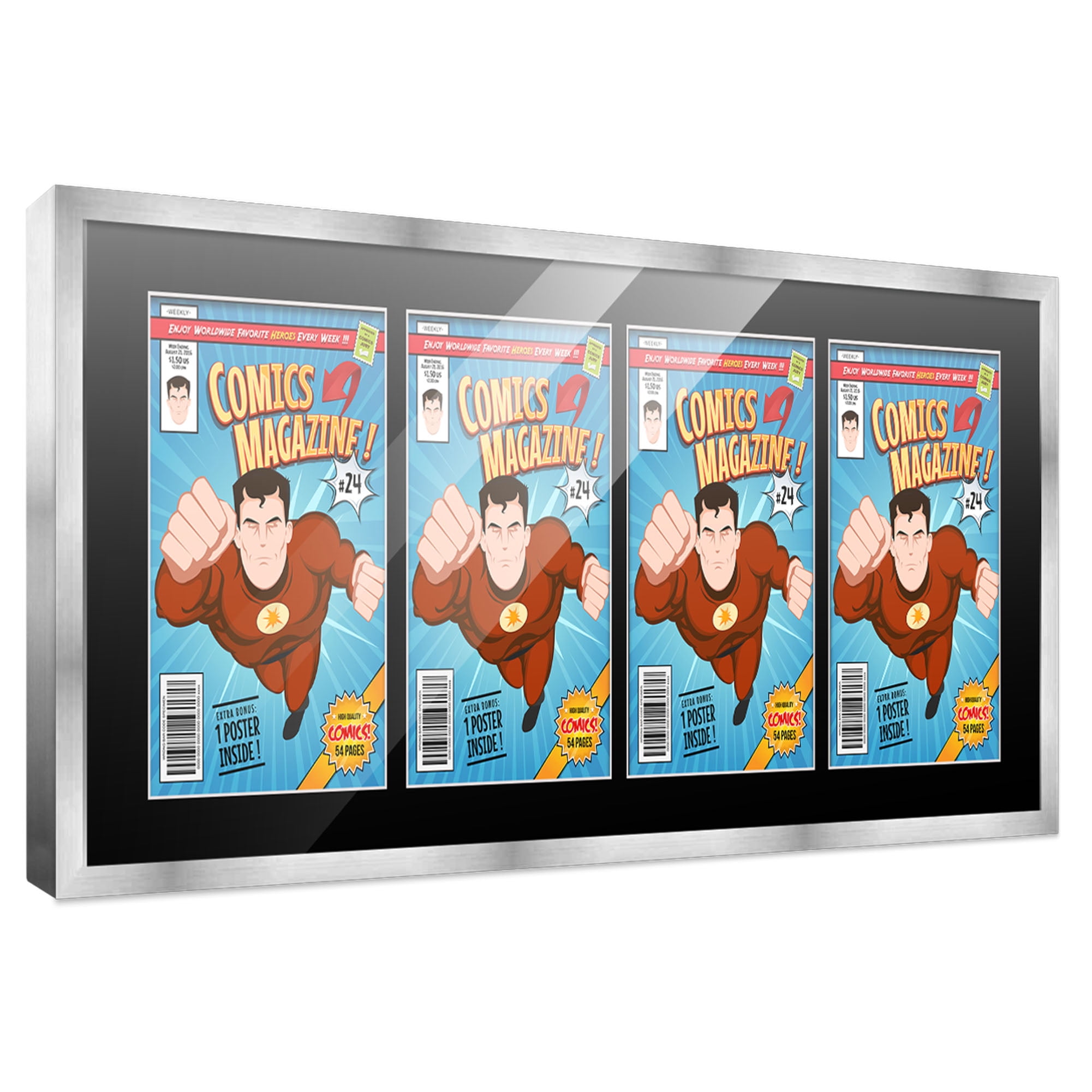 Comic Book Frame with Mat for 4 Silver Age Comics Published 1956-1970 ...