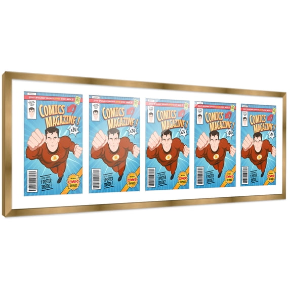 Comic Book Frame with Mat for 5 Silver Age Comics Published Between ...