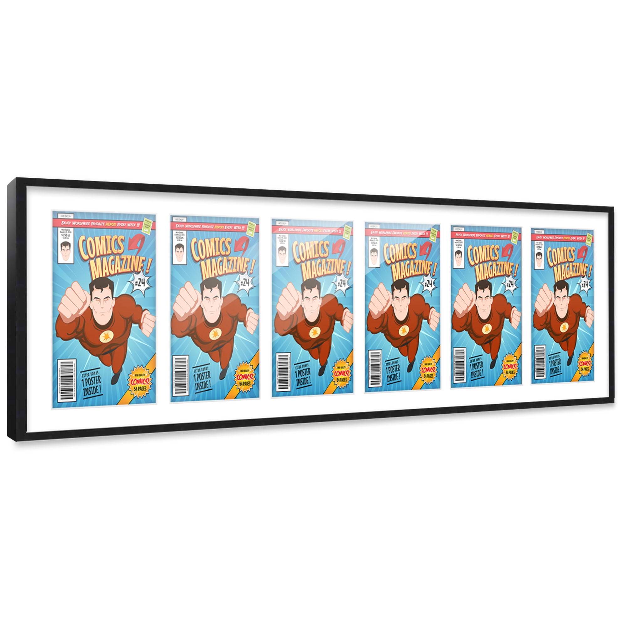 Comic Book Frame with Mat for 6 Bronze Age Comics Published 1970-1985 ...
