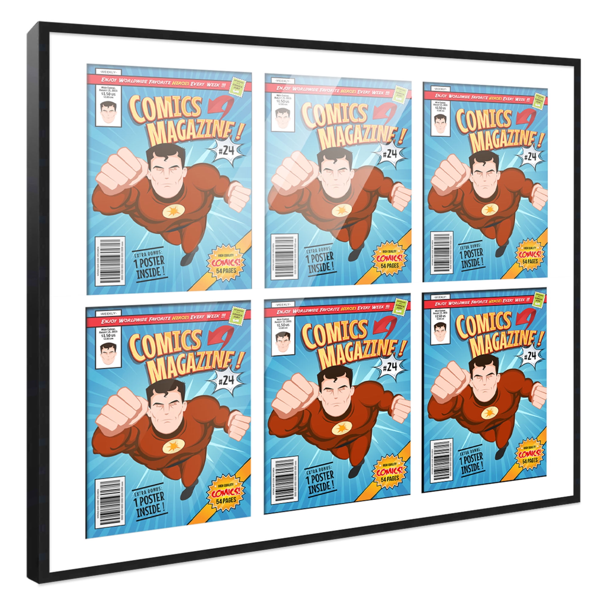 Comic Book Frame with Mat for 6 Bronze Age Comics Published 1970-1985 ...