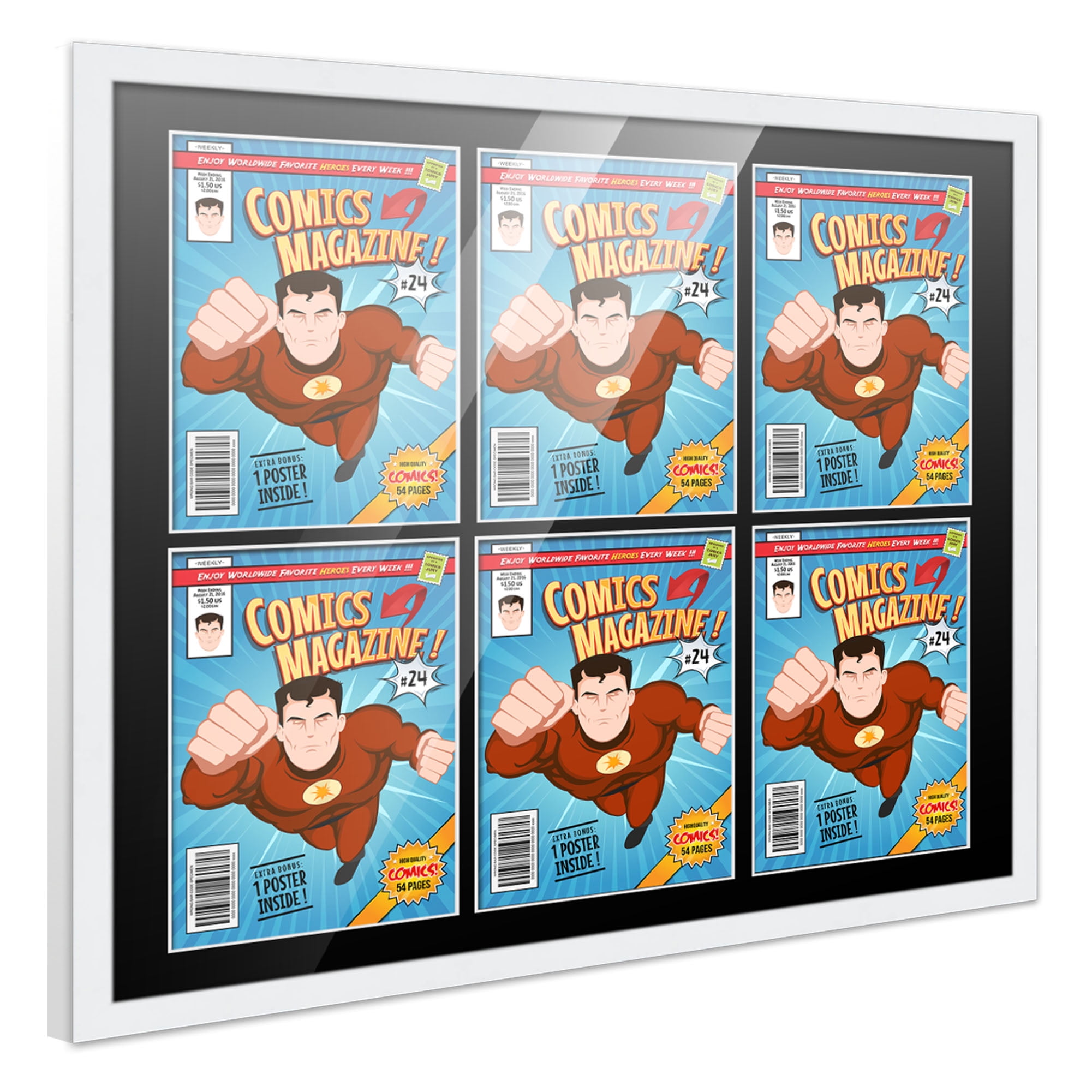 Comic Book Frame with Mat for 6 Bronze Age Comics Published 1970-1985 ...