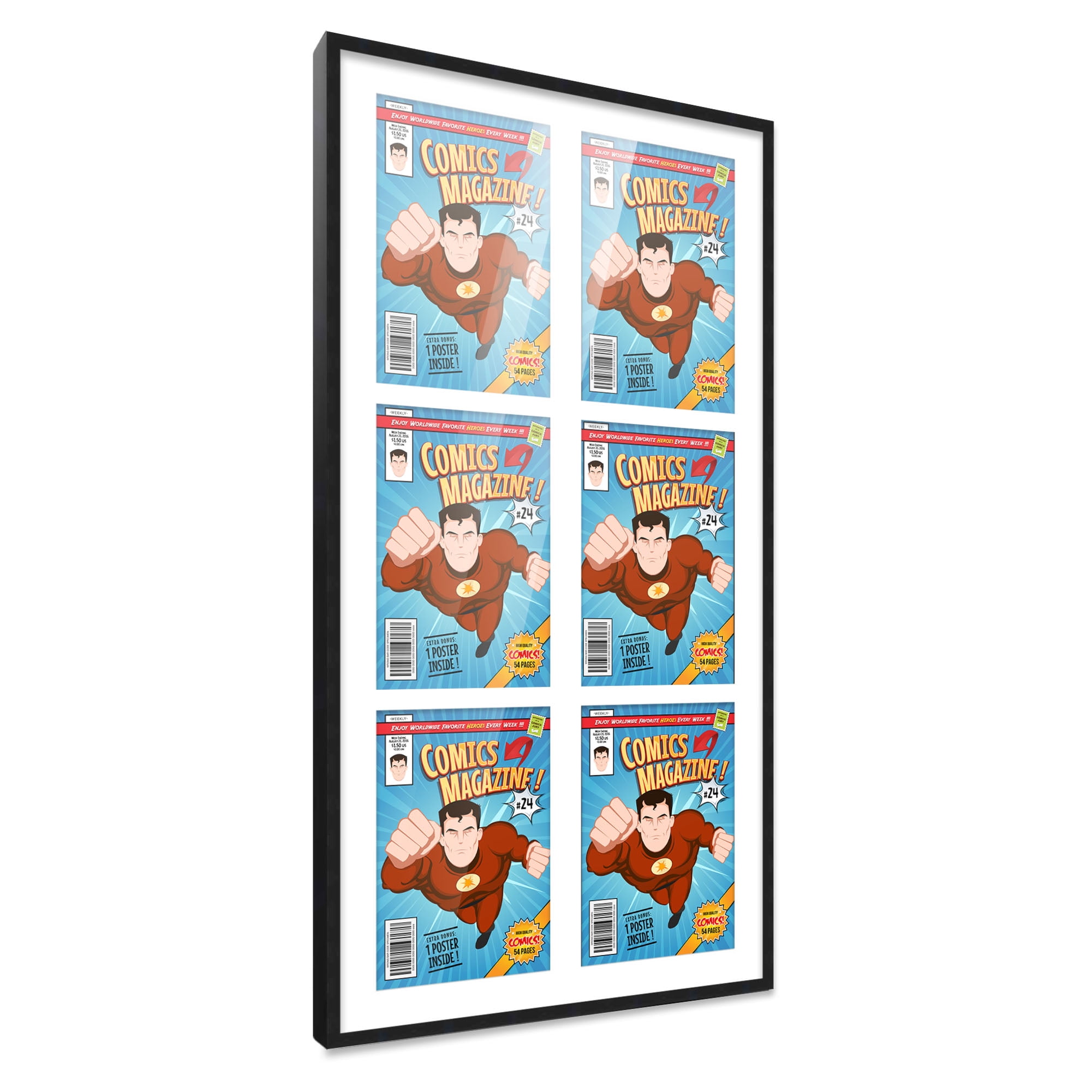 Comic Book Frame with Mat for 6 Current Era Comics Published After 1985 ...