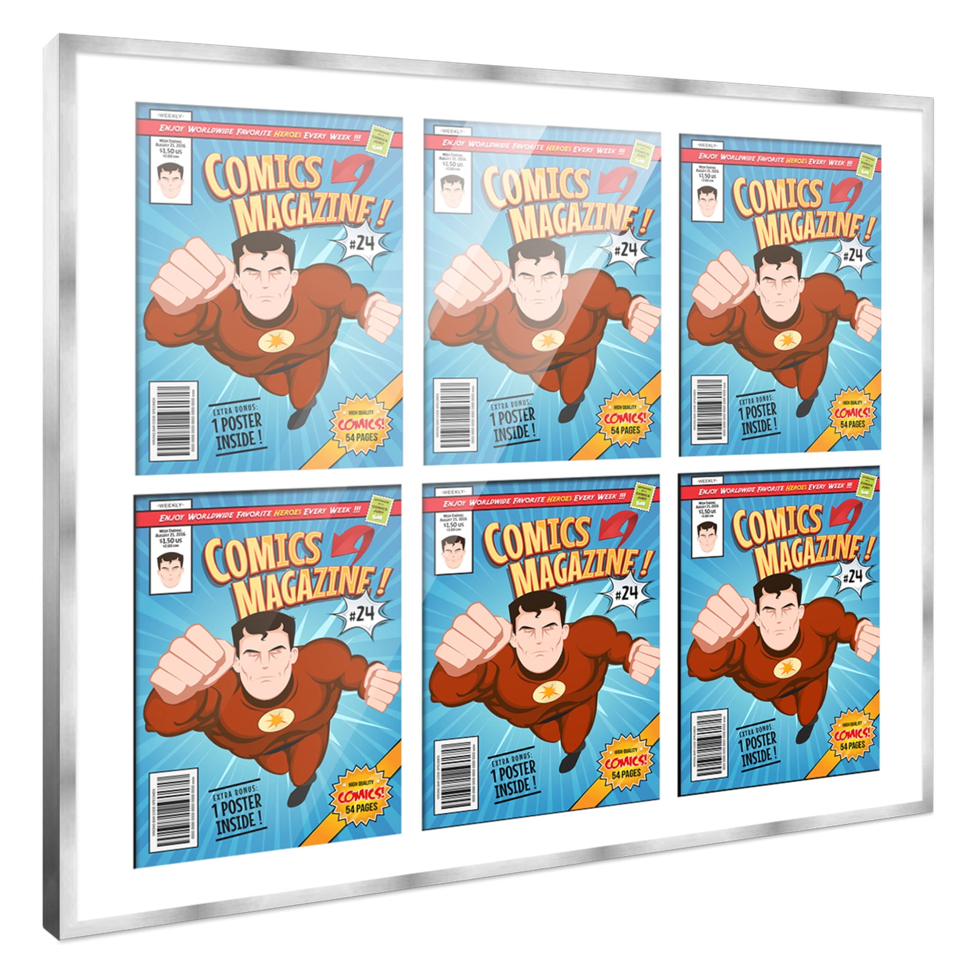 Comic Book Frame with Mat for 6 Current Era Comics Published After 1985 ...