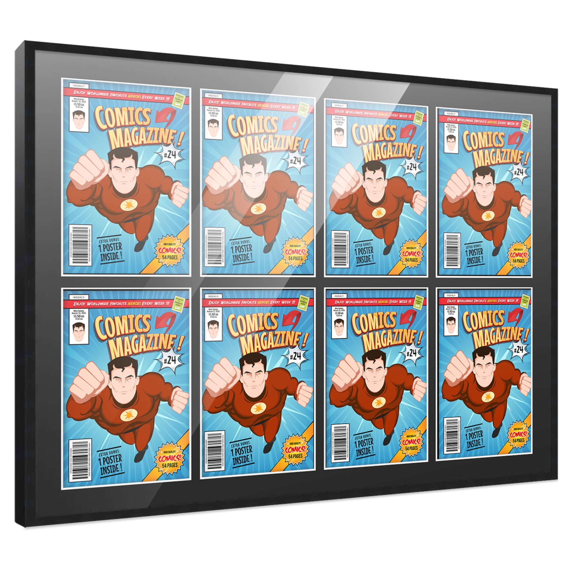Comic Book Frame with Mat for 8 Bronze Age Comics Published 1970-1985 ...