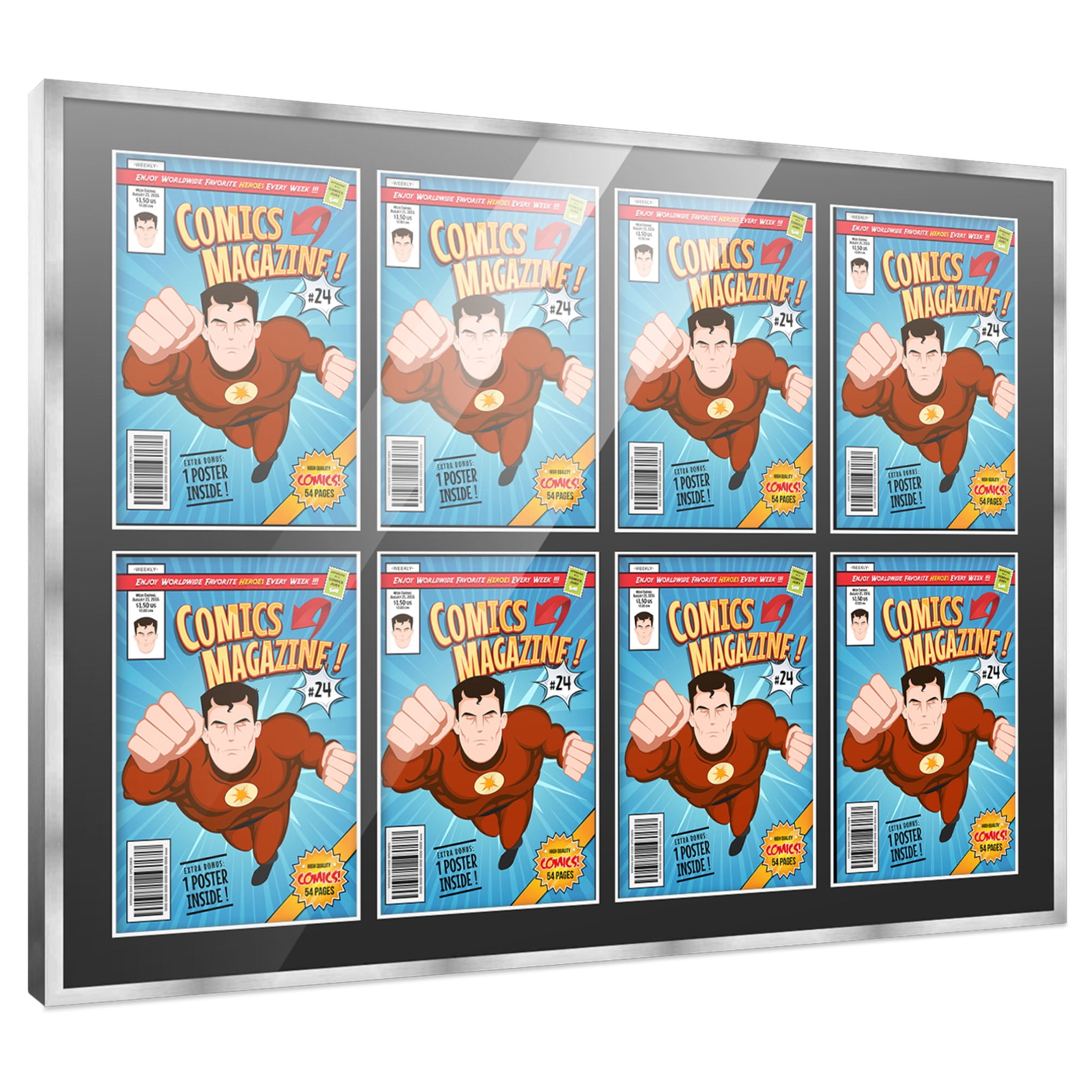 Comic Book Frame with Mat for 8 Current Era Comics Published After 1985 ...
