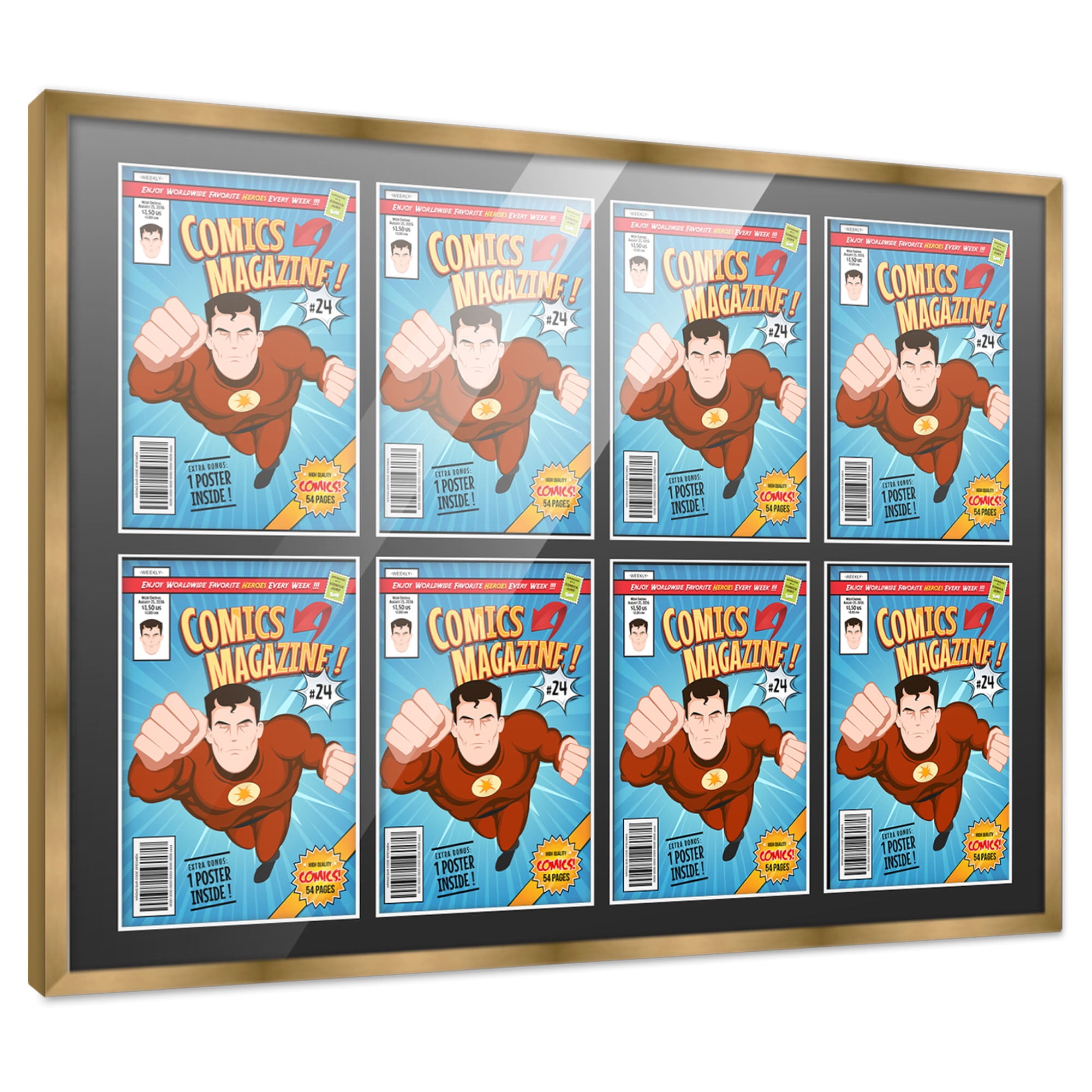 Comic Book Frame with Mat for 8 Golden Age Comics Published 1938-1956 ...