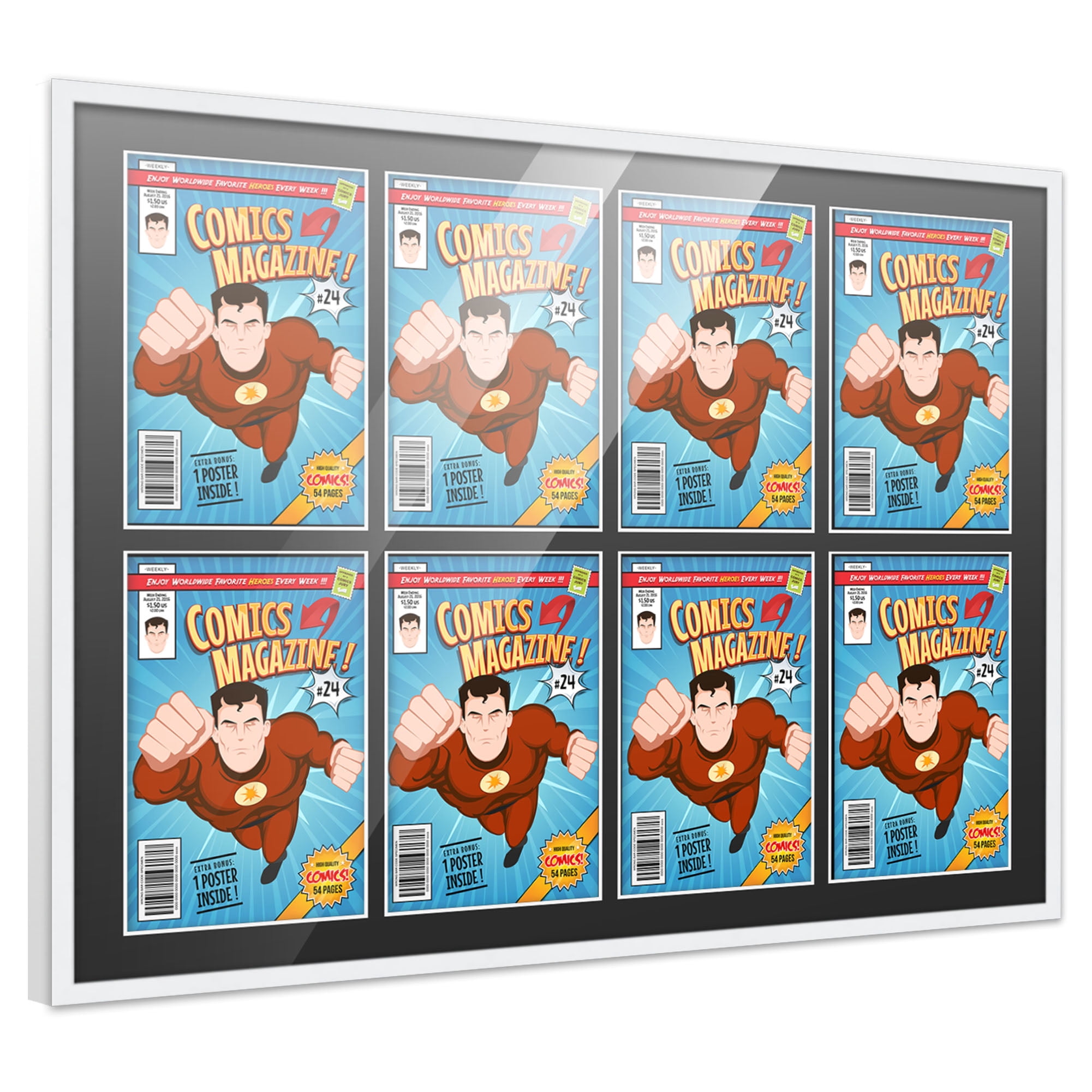 Comic Book Frame with Mat for 8 Golden Age Comics Published 1938-1956 ...