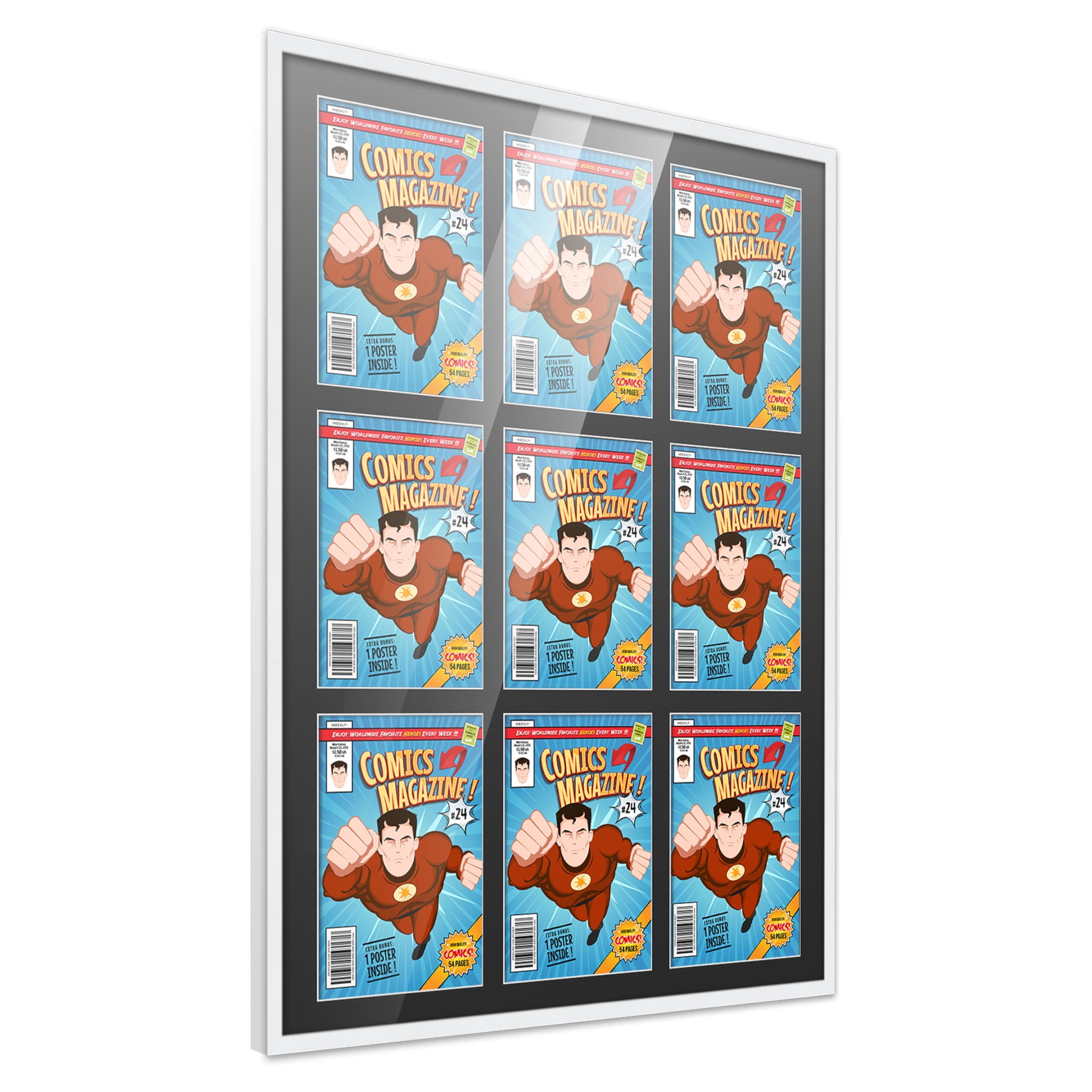Comic Book Frame with Mat for 9 Golden Age Comics Published 1938-1956 ...