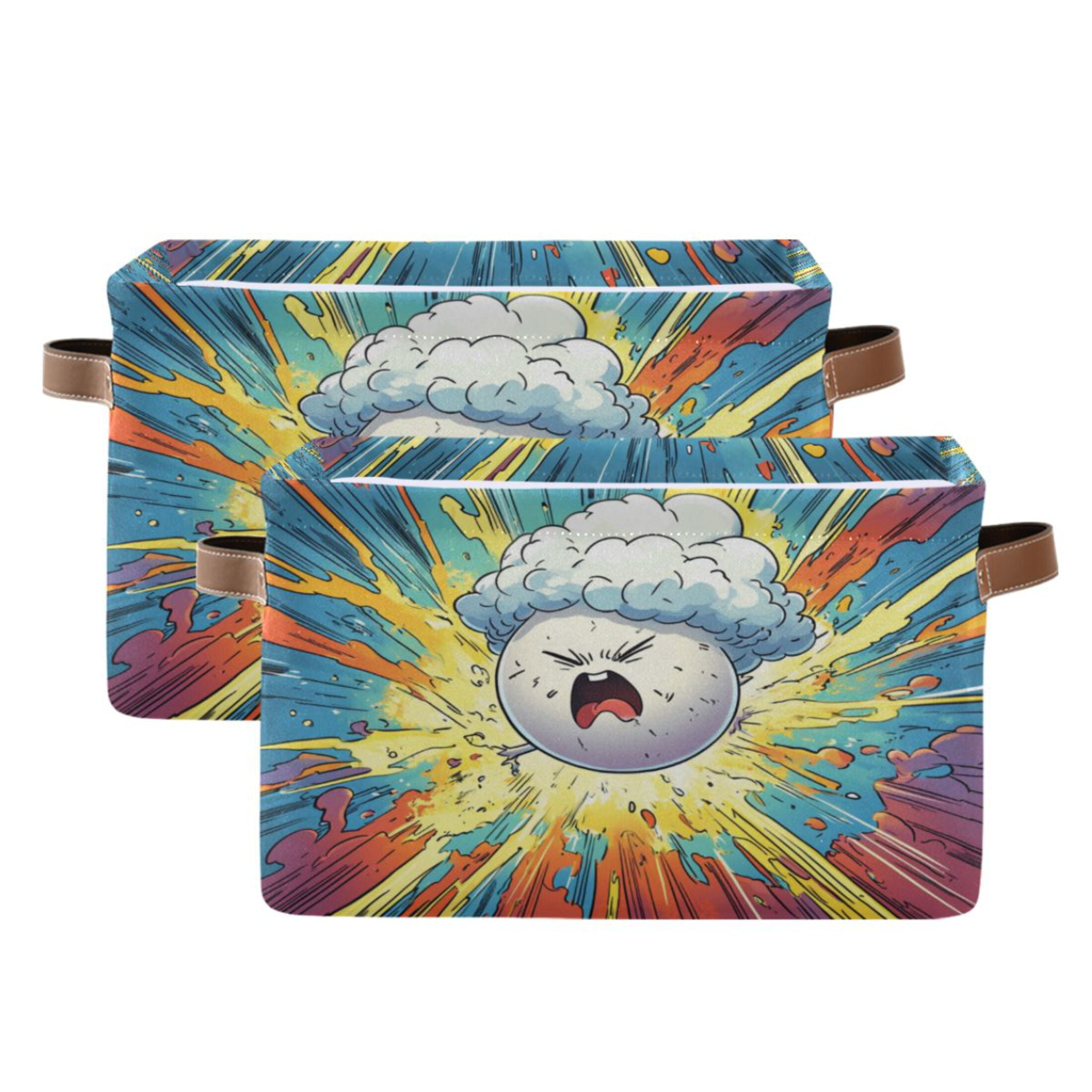Comic Book Panel Foldable Storage Basket,Canvas Fabric Foldable Storage ...