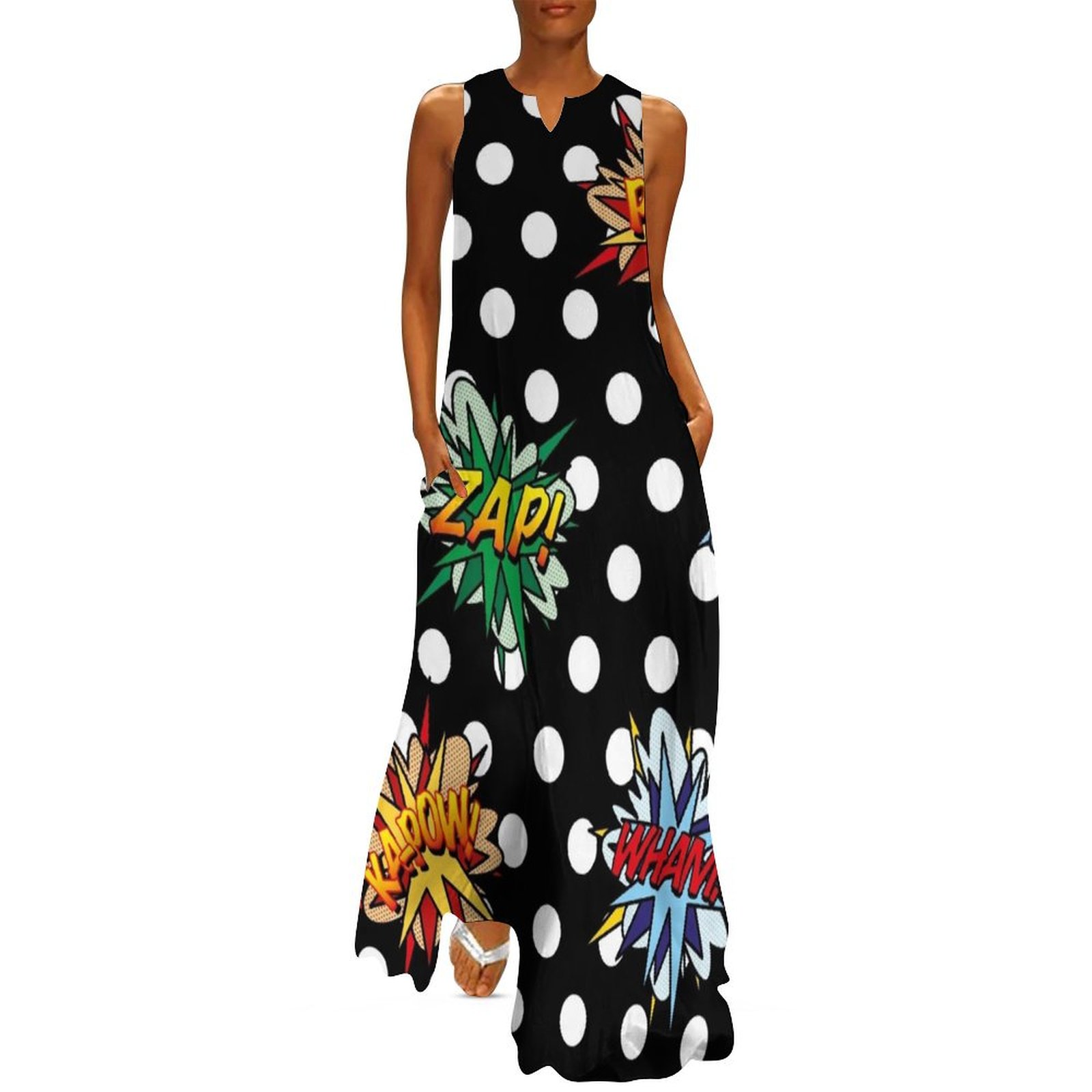 Comic Book Pop Art Sounds Modern Fun Long Dress dresses for womens 2025 ...