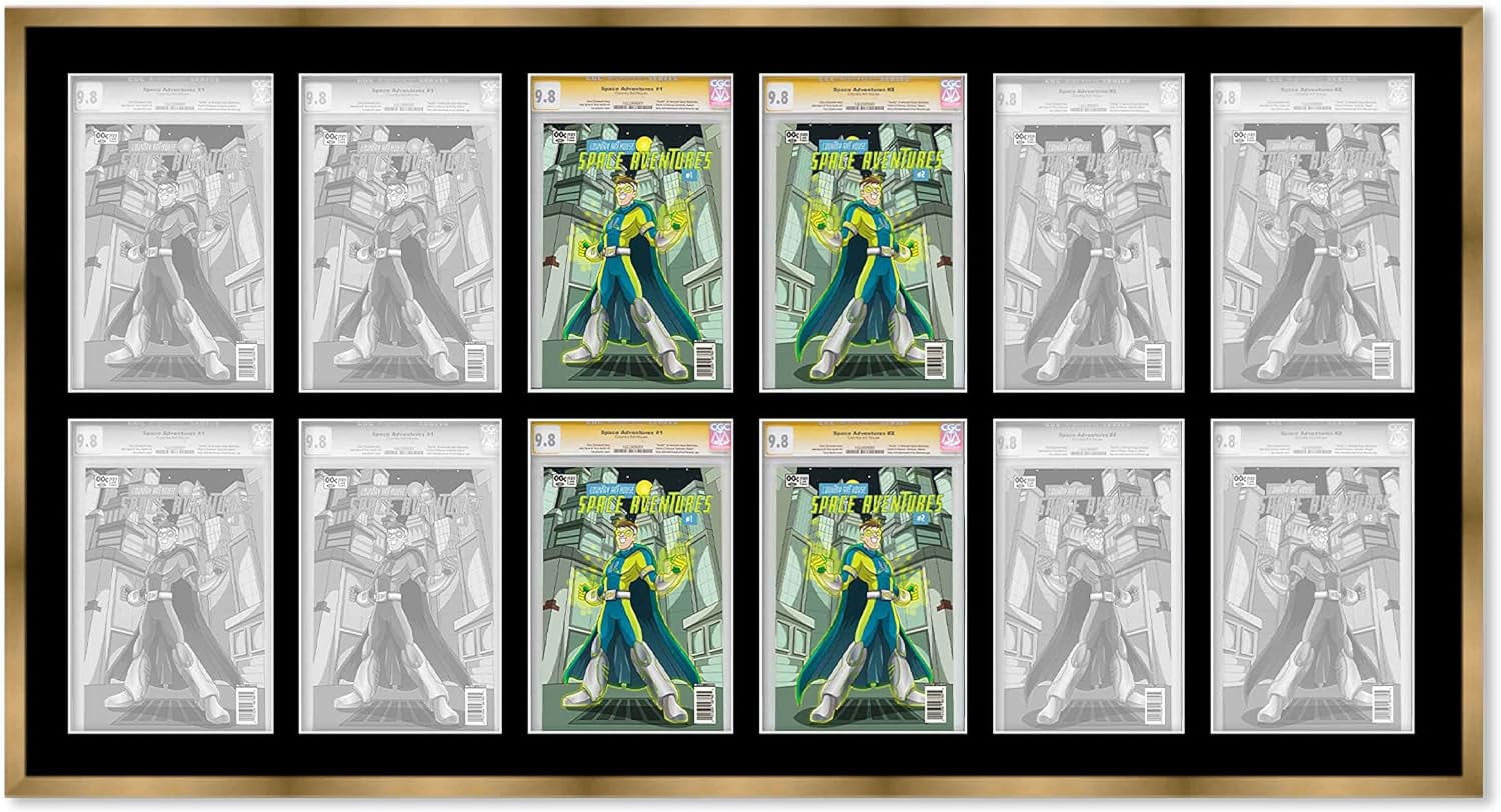 Comic Book Solid Wood Frame with Black Mat to Display 12 Graded Comic ...