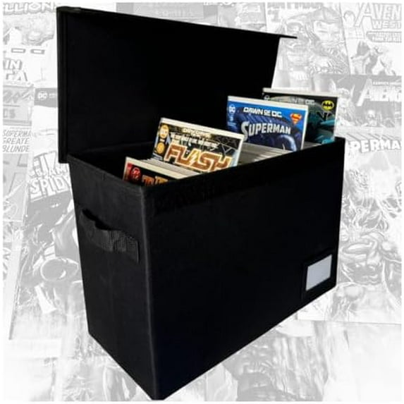Comic Book Storage Box With Divider Built In (Removable)- Black Comic ...